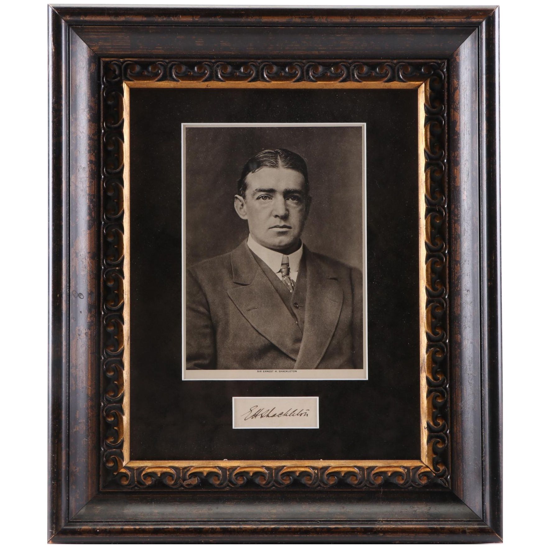 Sir Ernest H. Shackleton Framed Print with Signature Cut, Visual COA | EBTH