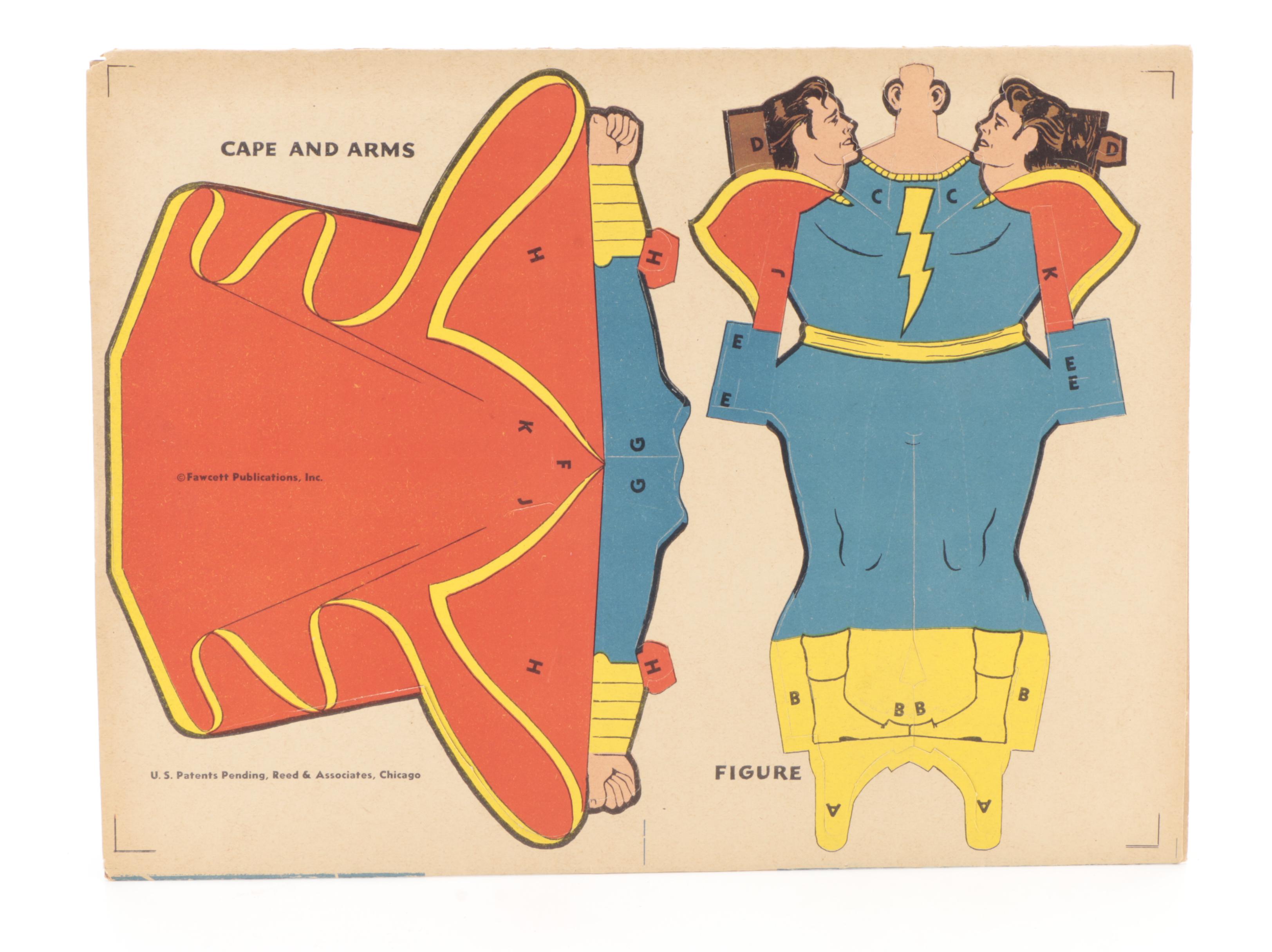 Flying Captain Marvel, The 3 Famous Flying Marvels Paper Toys, 1945 | EBTH