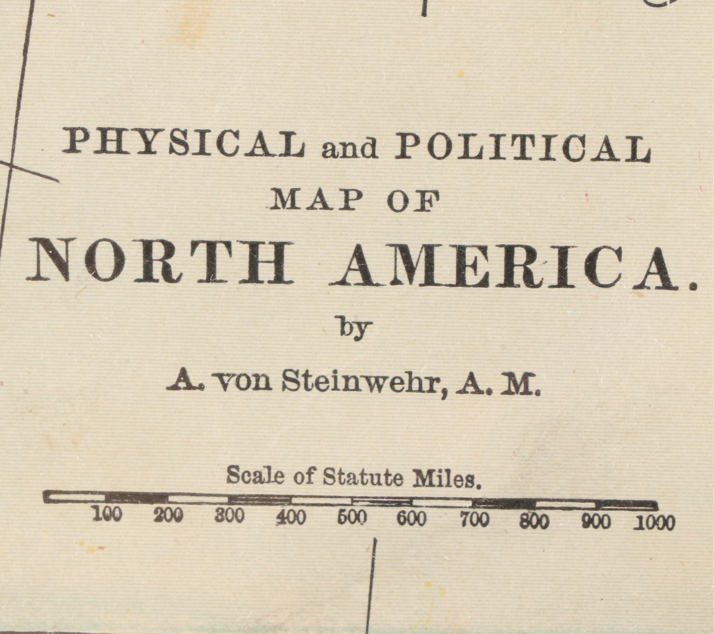 Wilson, Hinkle & Co. Lithograph Map of North America, Late 19th Century ...
