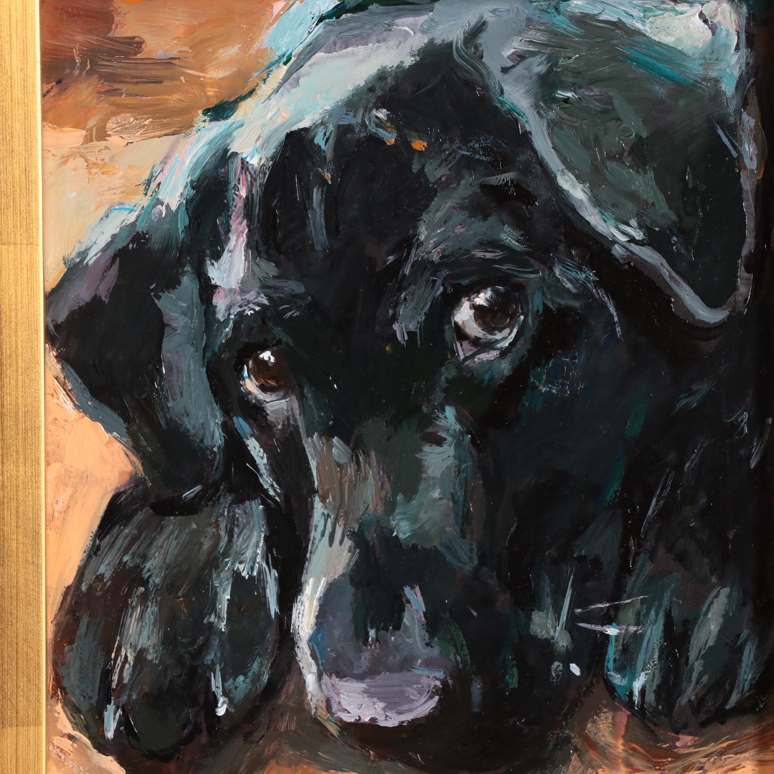 Adam Deda Dog Oil Portrait "Black Labrador" | EBTH