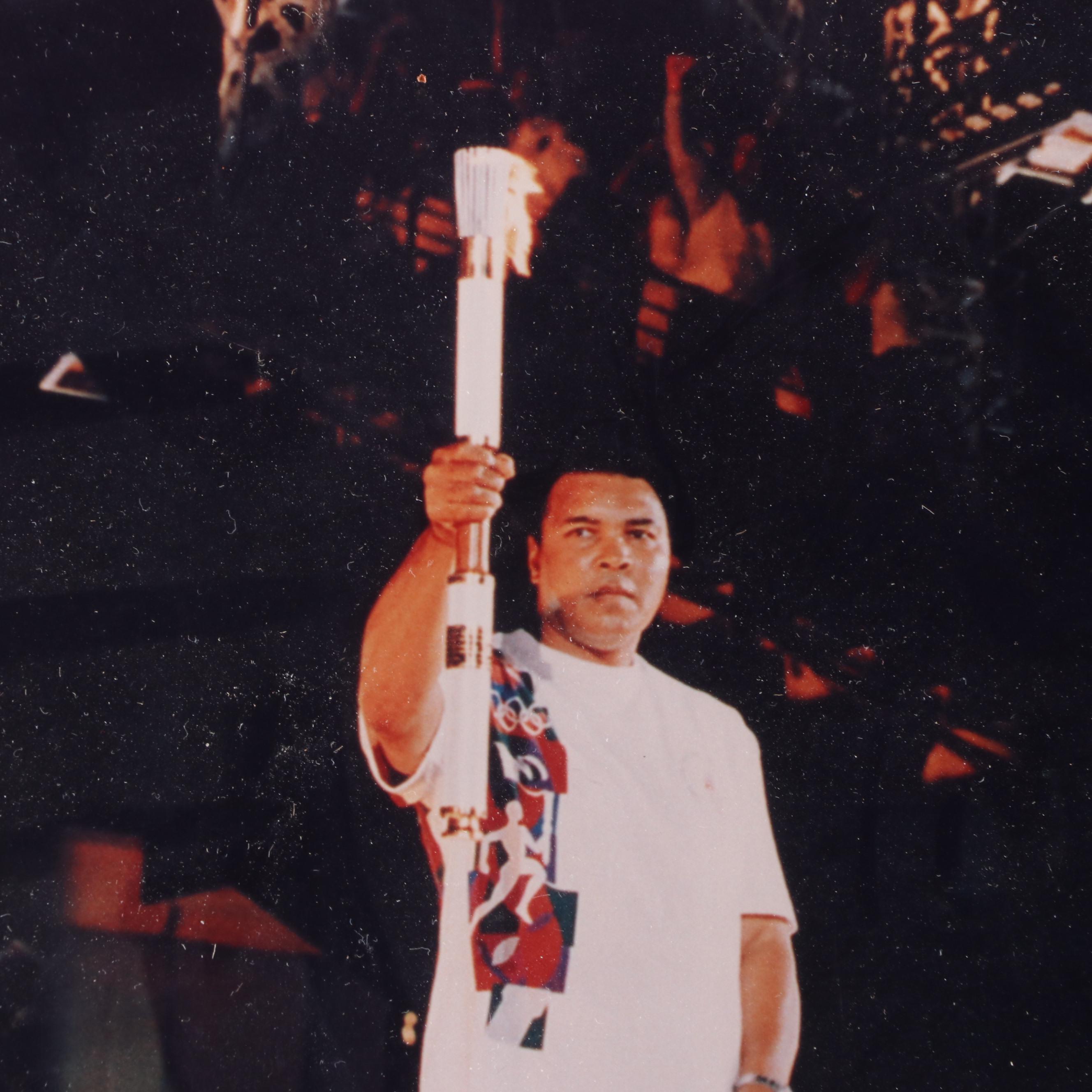 Muhammad Ali Signed and Framed 1996 Olympic Torch Poster, COA | EBTH