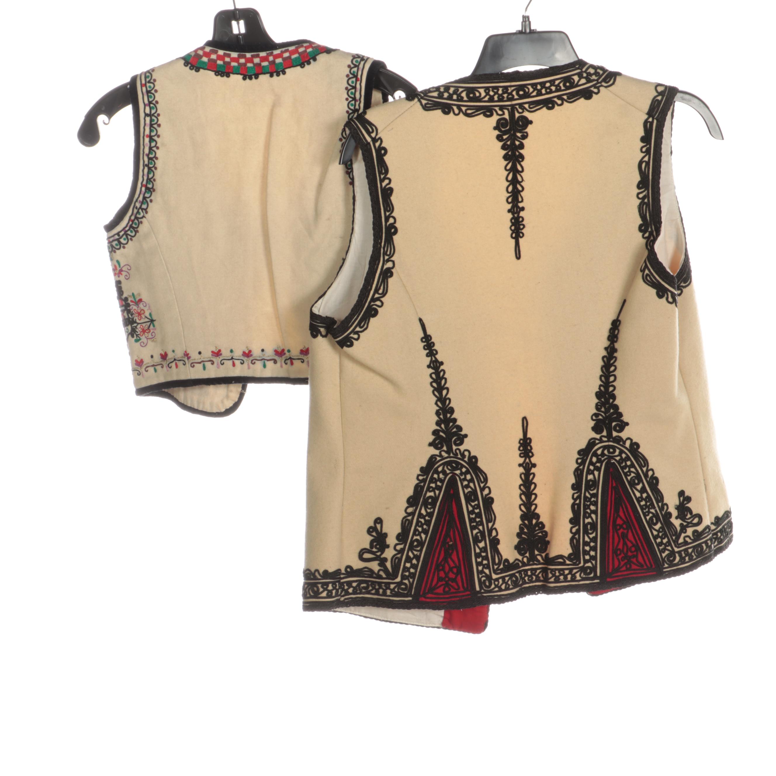 Men's Traditional Romanian Folk Vests and One Child's Vest | EBTH