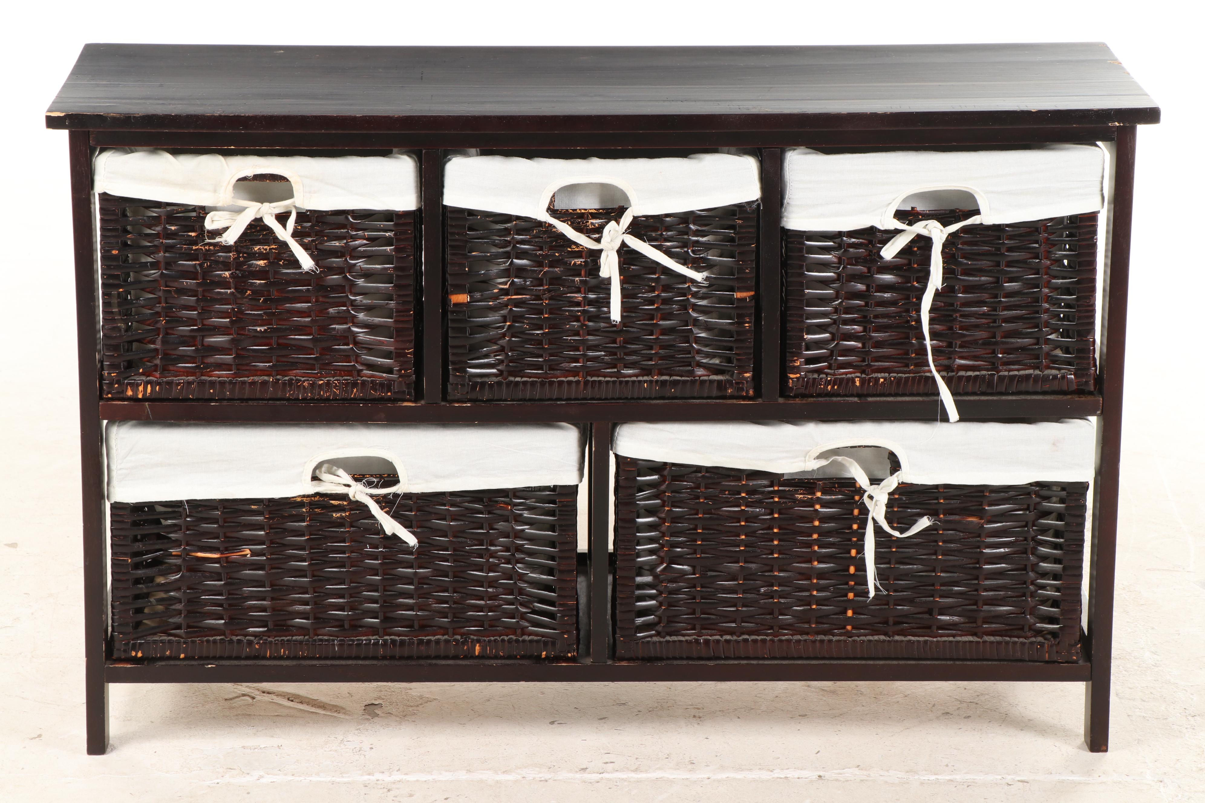 Contemporary Five-Basket Storage Console | EBTH