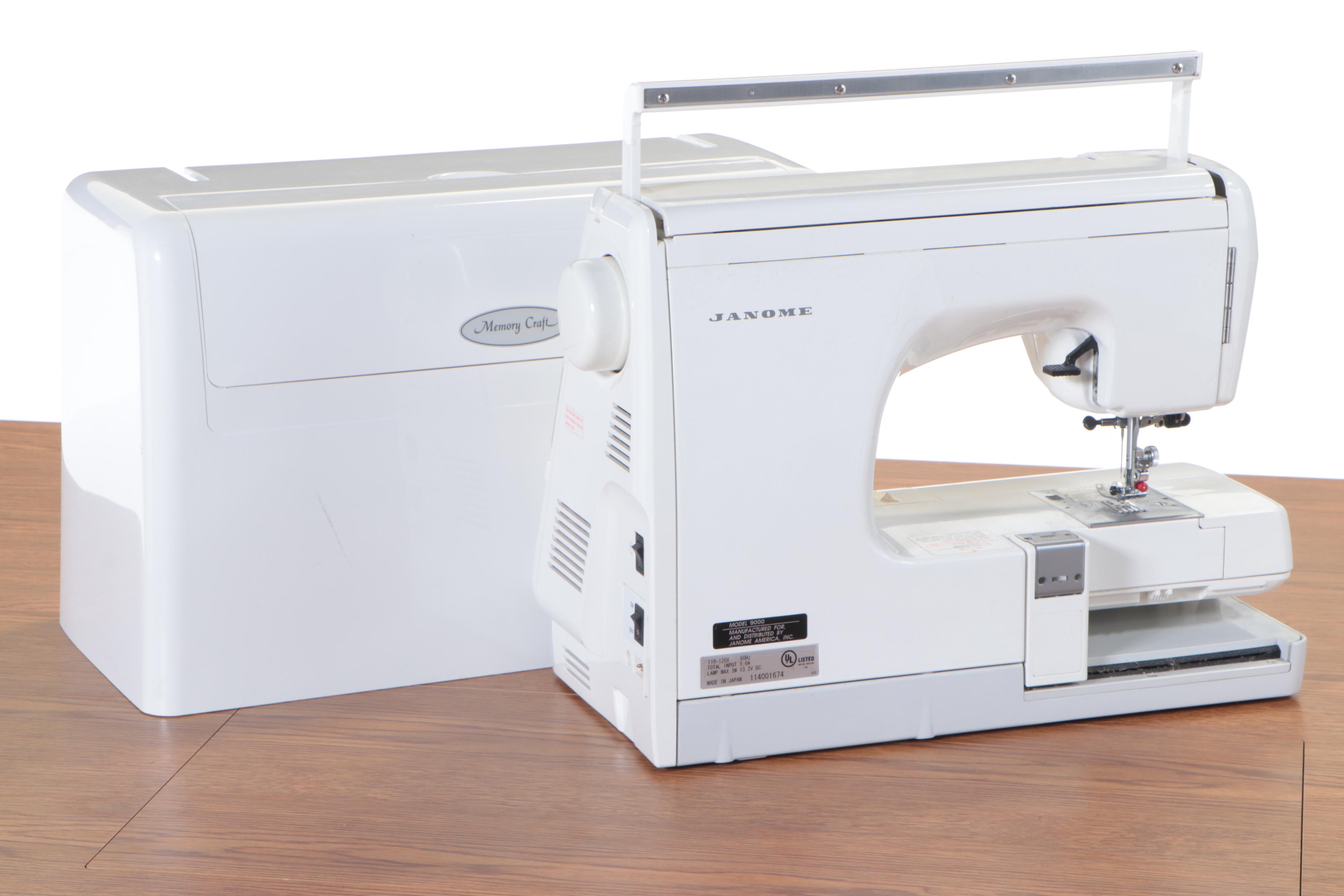 Janome Memory Craft 9000 Sewing Machine with Oak Grained Laminate Work ...