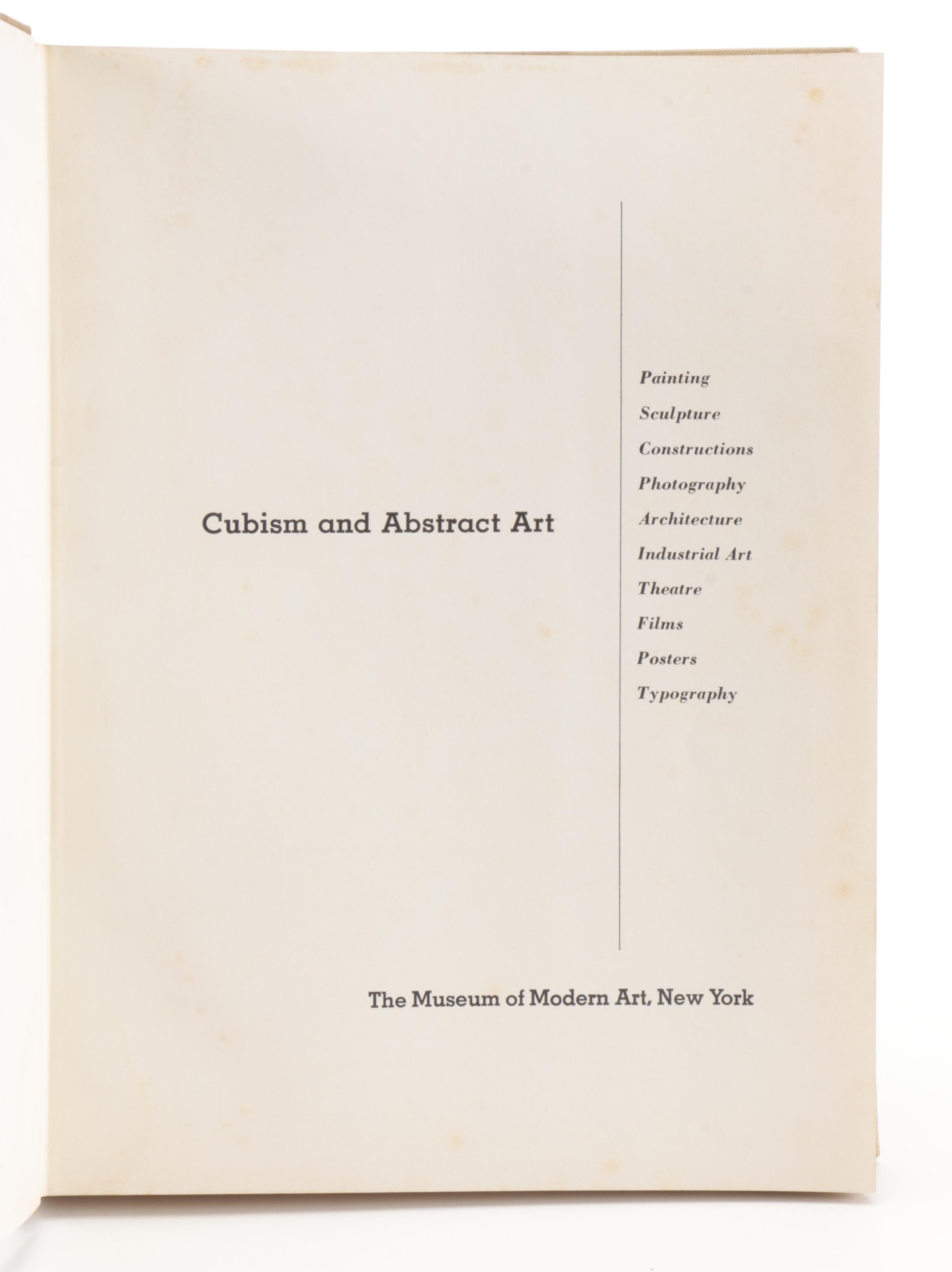 Limited First Edition "Cubism and Abstract Art" by Alfred H. Barr Jr ...