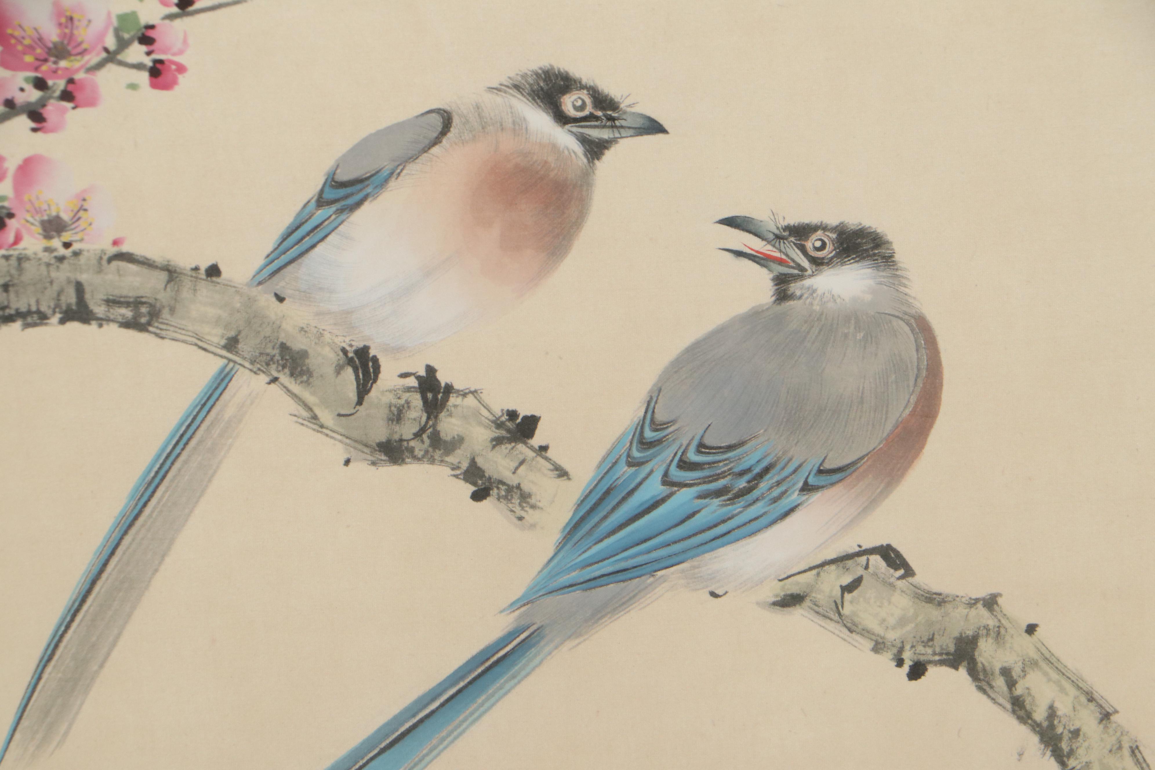 Chinese Gouache Painting of Birds | EBTH