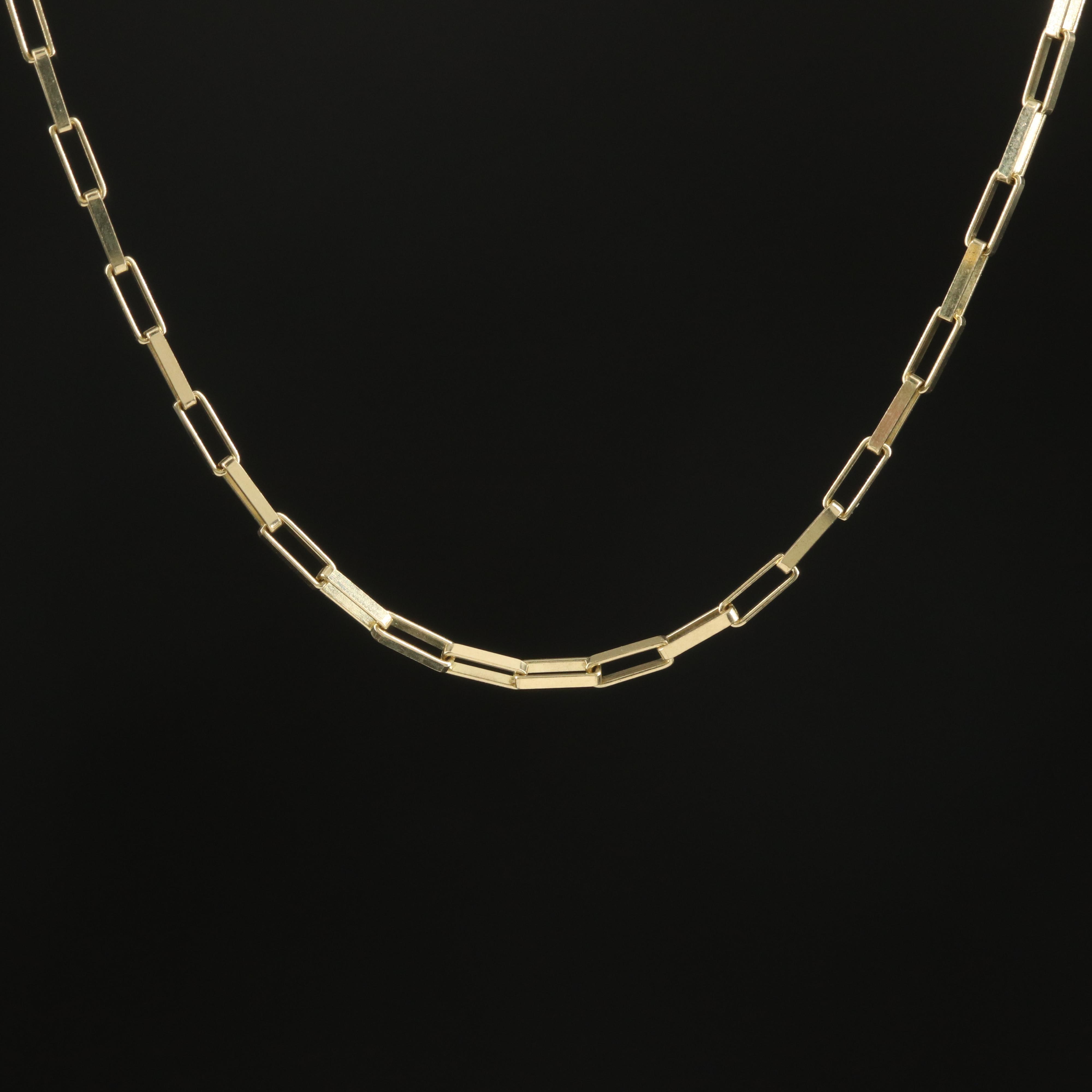 10K Elongated Box Chain Necklace | EBTH
