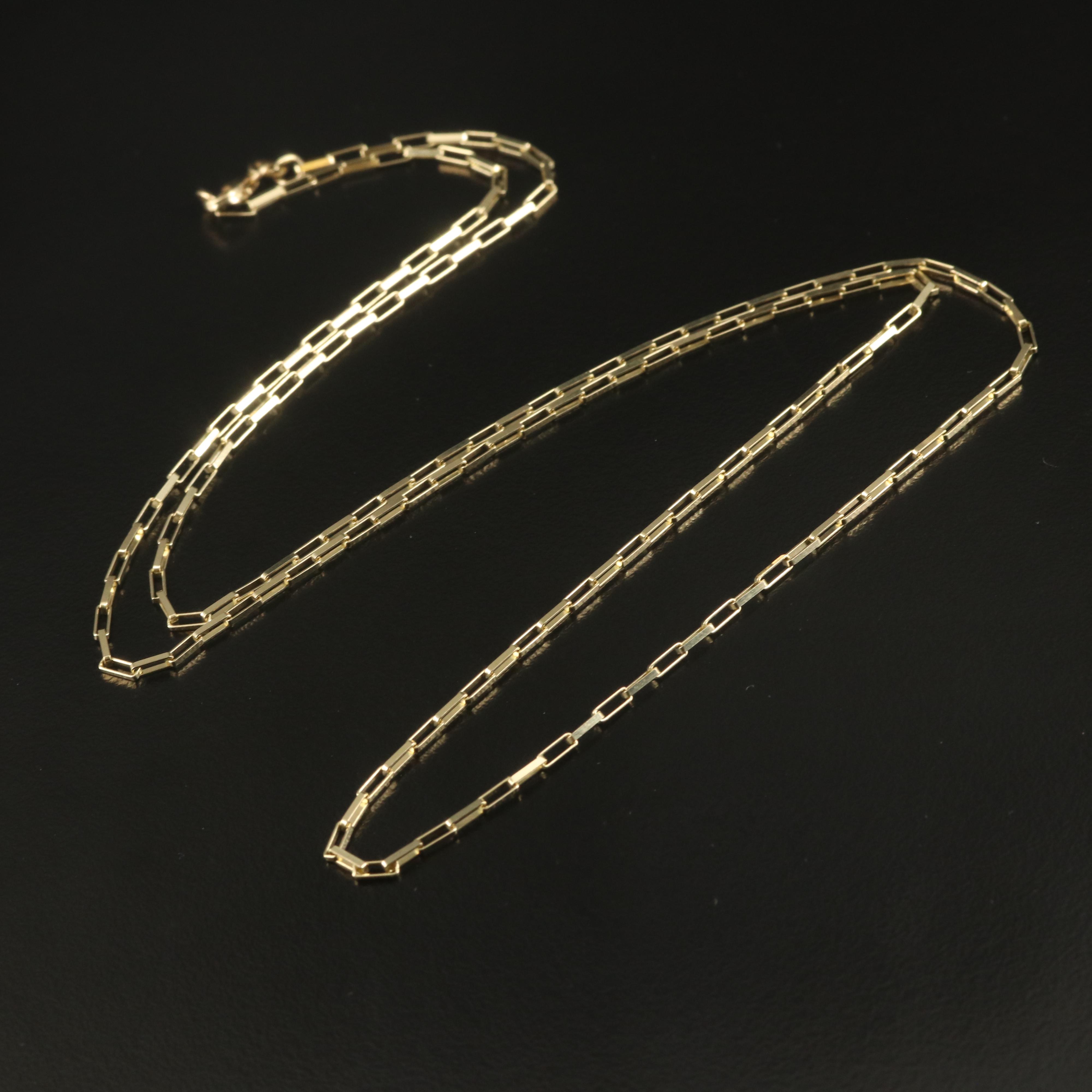 10K Elongated Box Chain Necklace | EBTH