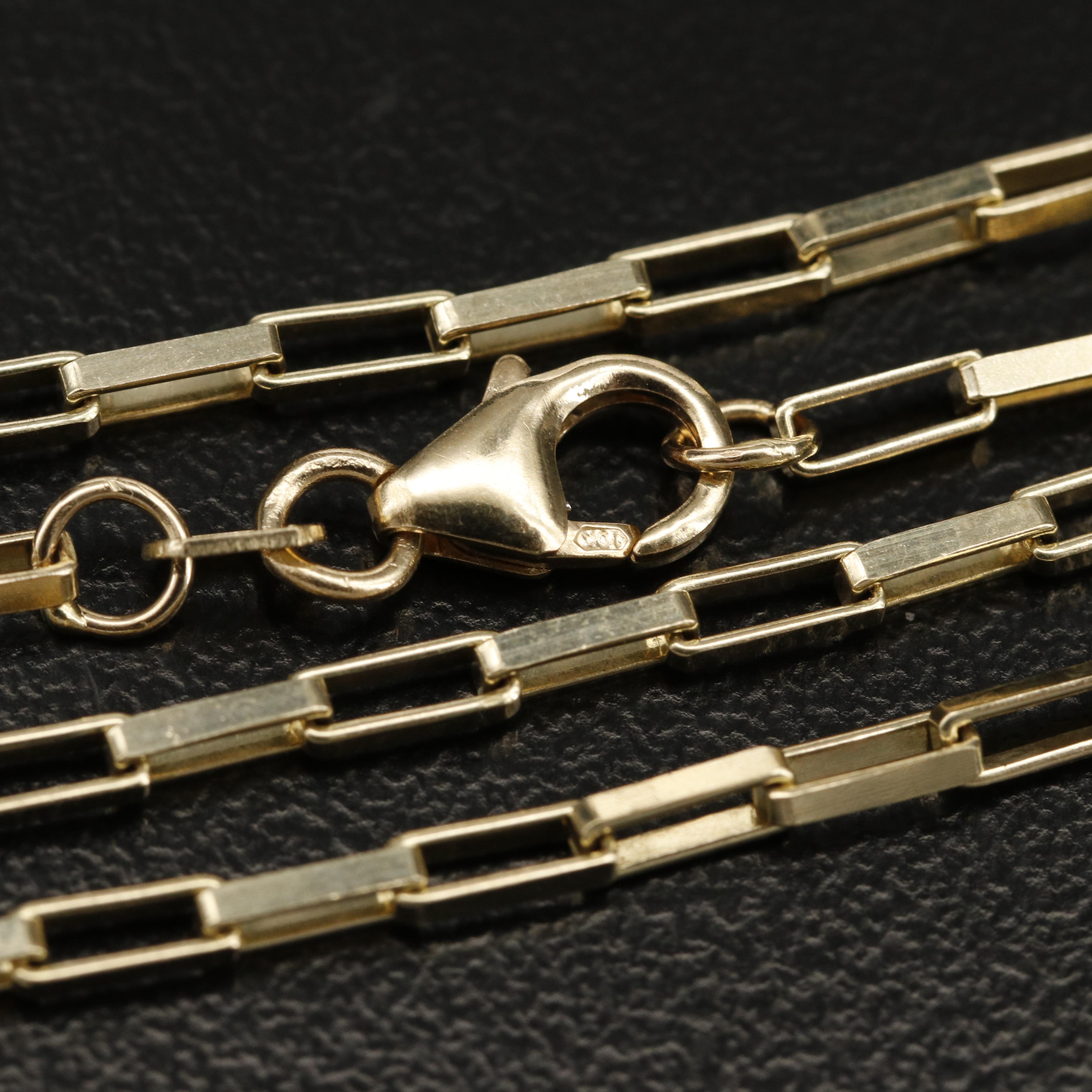 10K Elongated Box Chain Necklace | EBTH