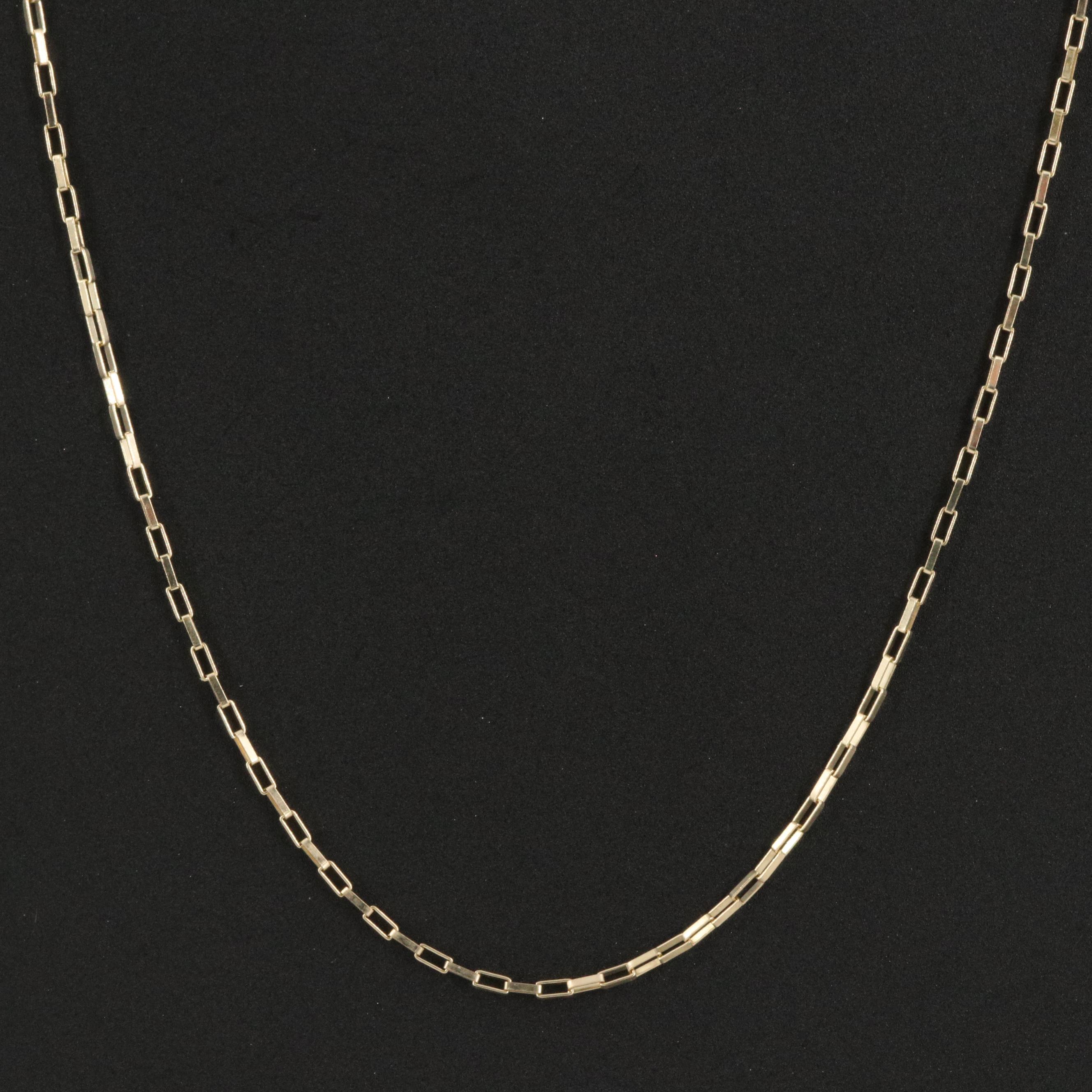 10K Elongated Box Chain Necklace | EBTH
