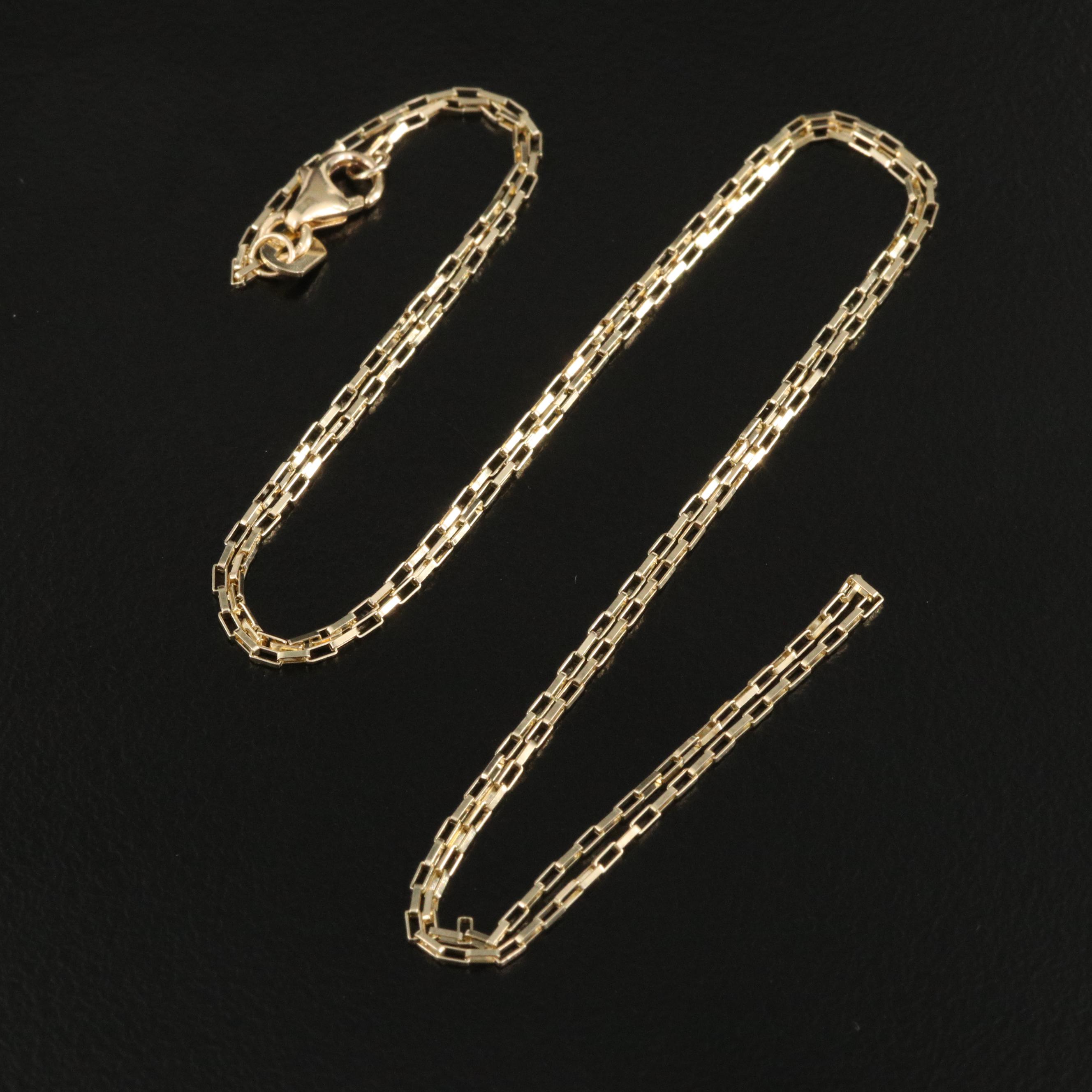 10K Elongated Box Chain Necklace | EBTH