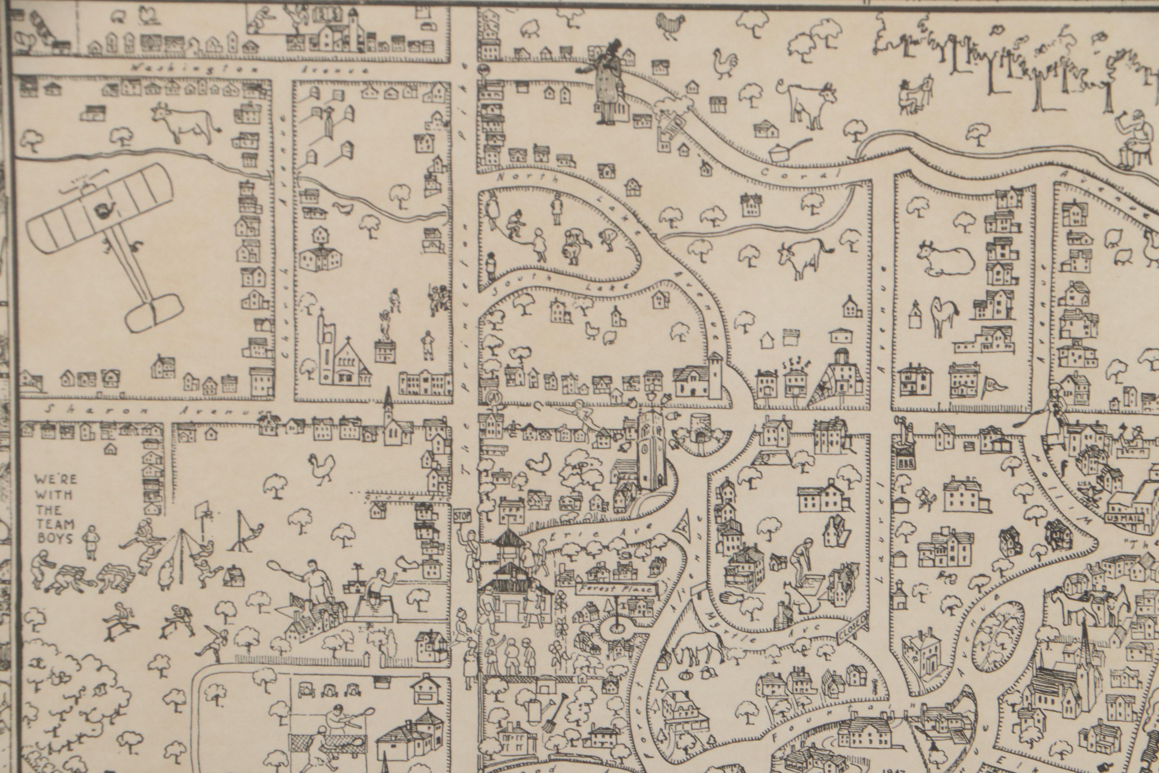 Pictorial Lithograph Map of Glendale, Ohio and More | EBTH
