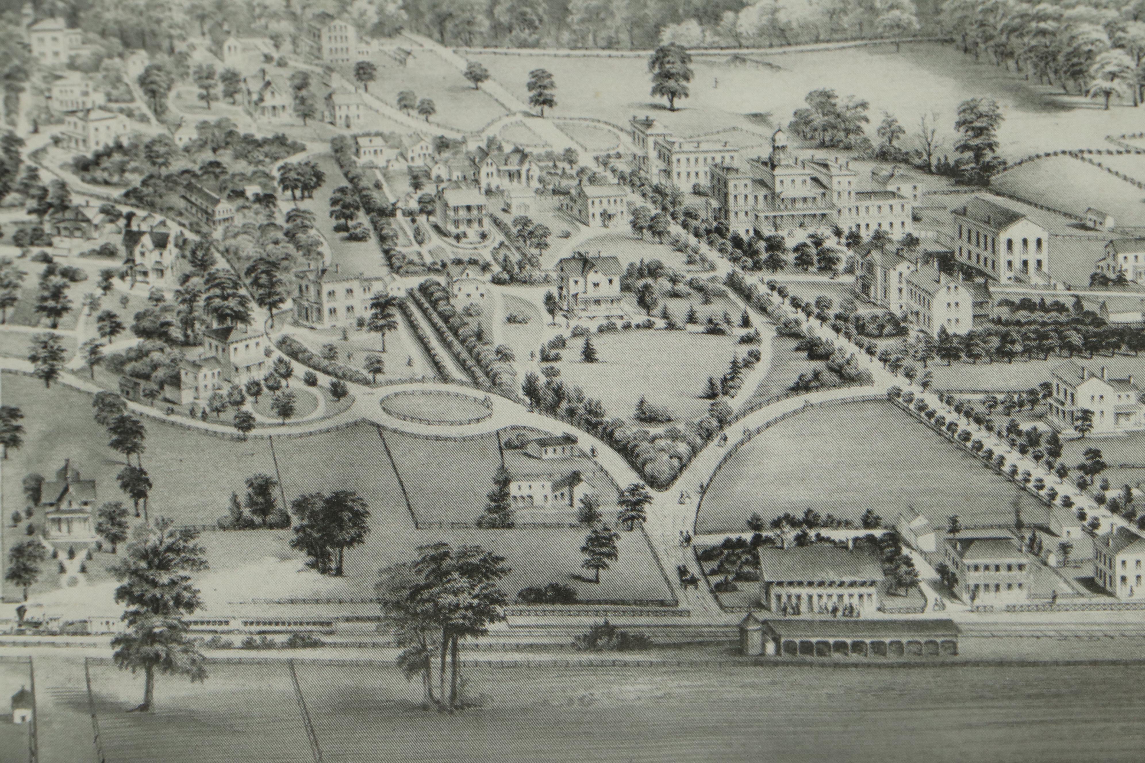 Pictorial Lithograph Map of Glendale, Ohio and More | EBTH