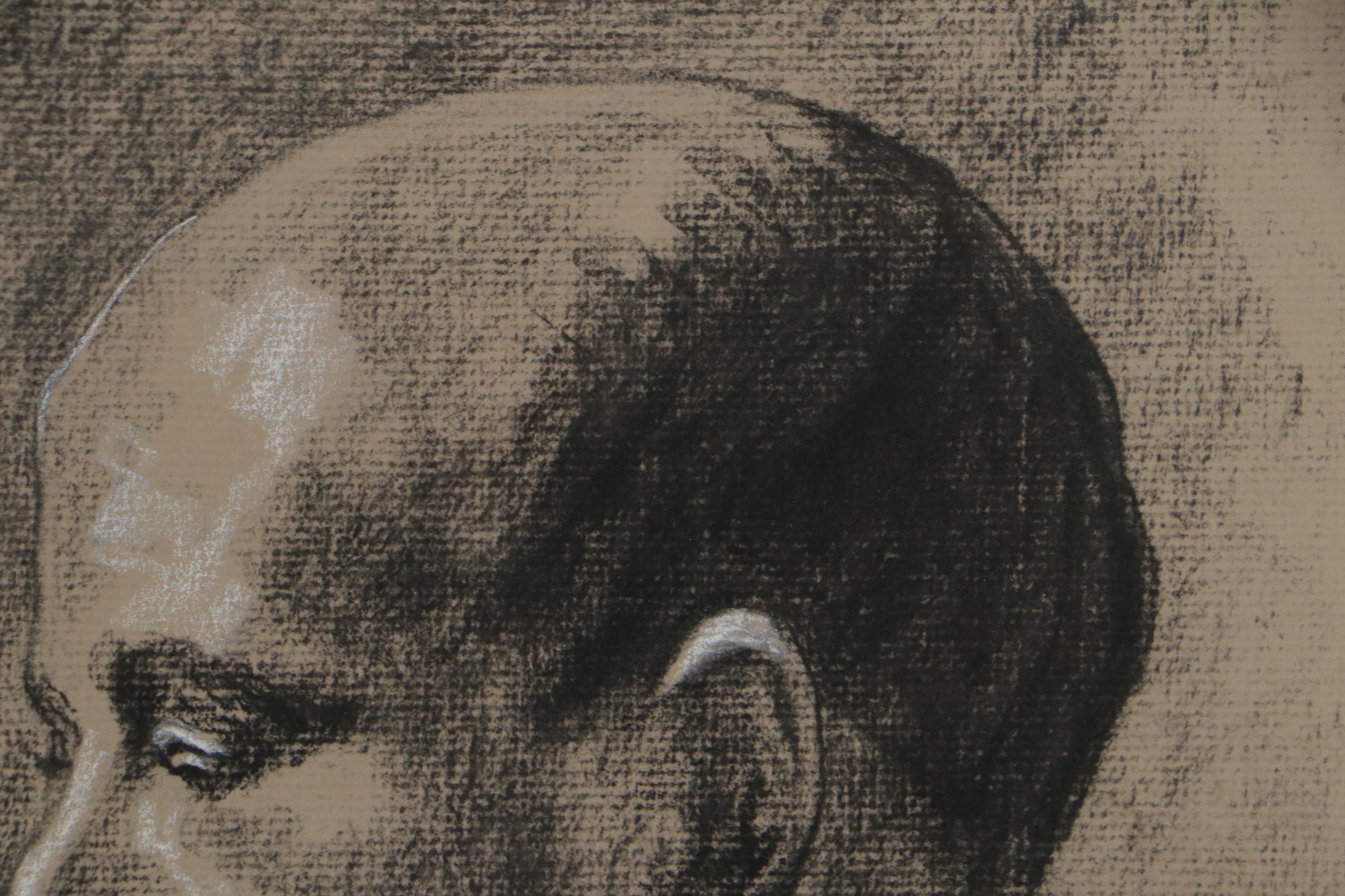 Elliot Jordan Charcoal Drawing After Addison N. Scurlock of W.E.B ...