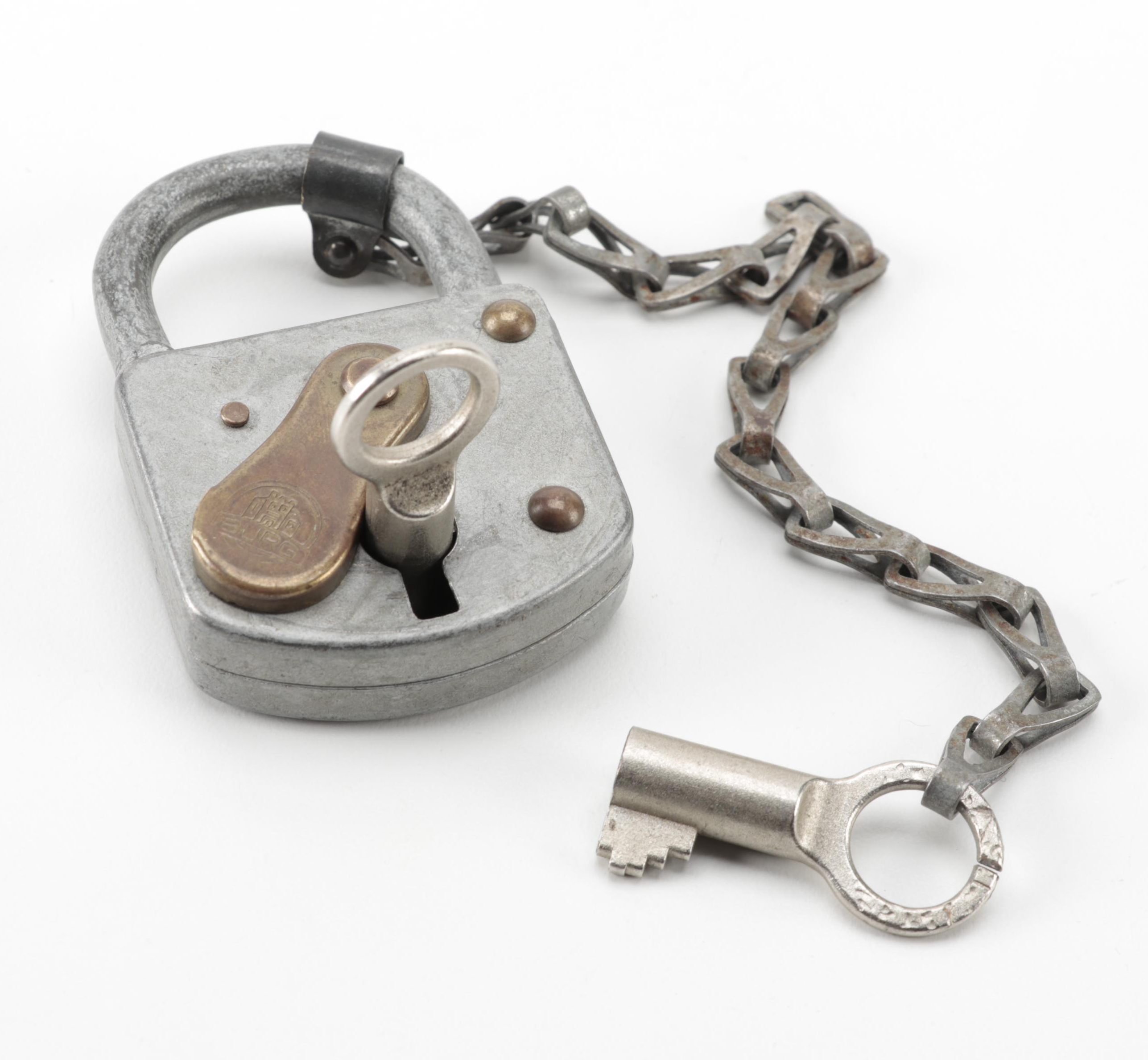 Argus Iron Claw Single Handcuff, Early 1930s, and Burg Padlock with ...