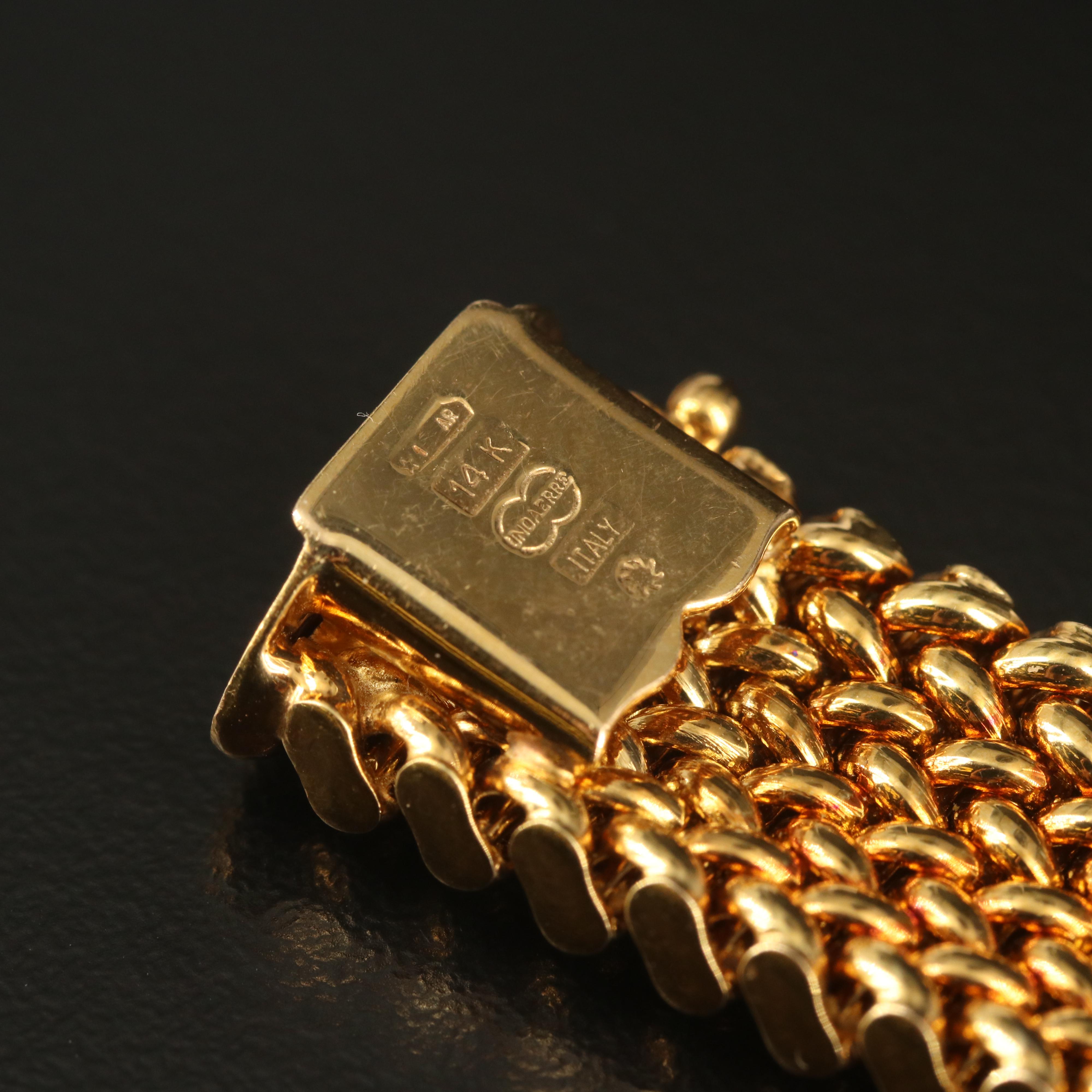 Italian Uno A Erre 14K Riso Link Bracelet | EBTH