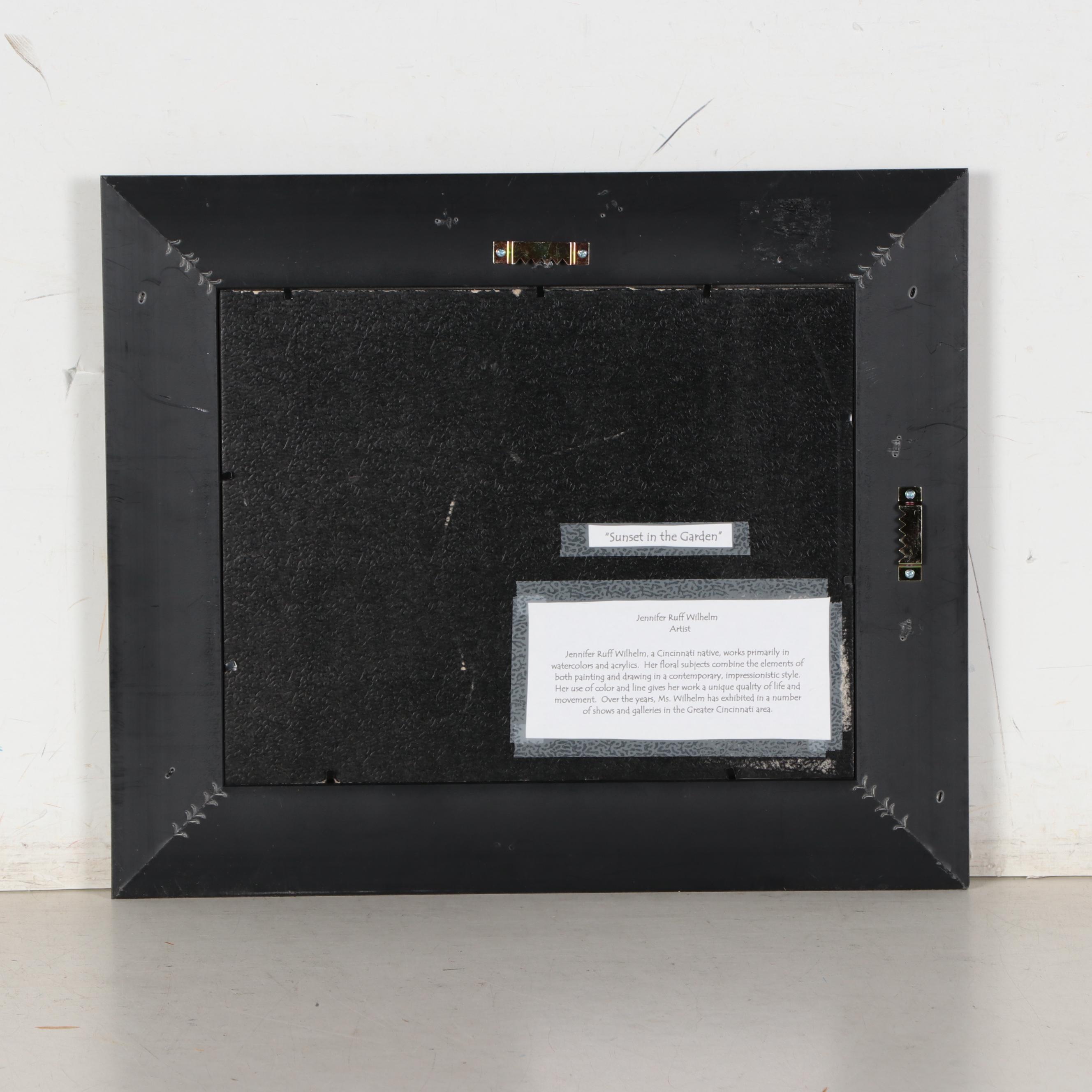 Jennifer Ruff Wilhelm Watercolor Painting "Sunset in the Garden" | EBTH