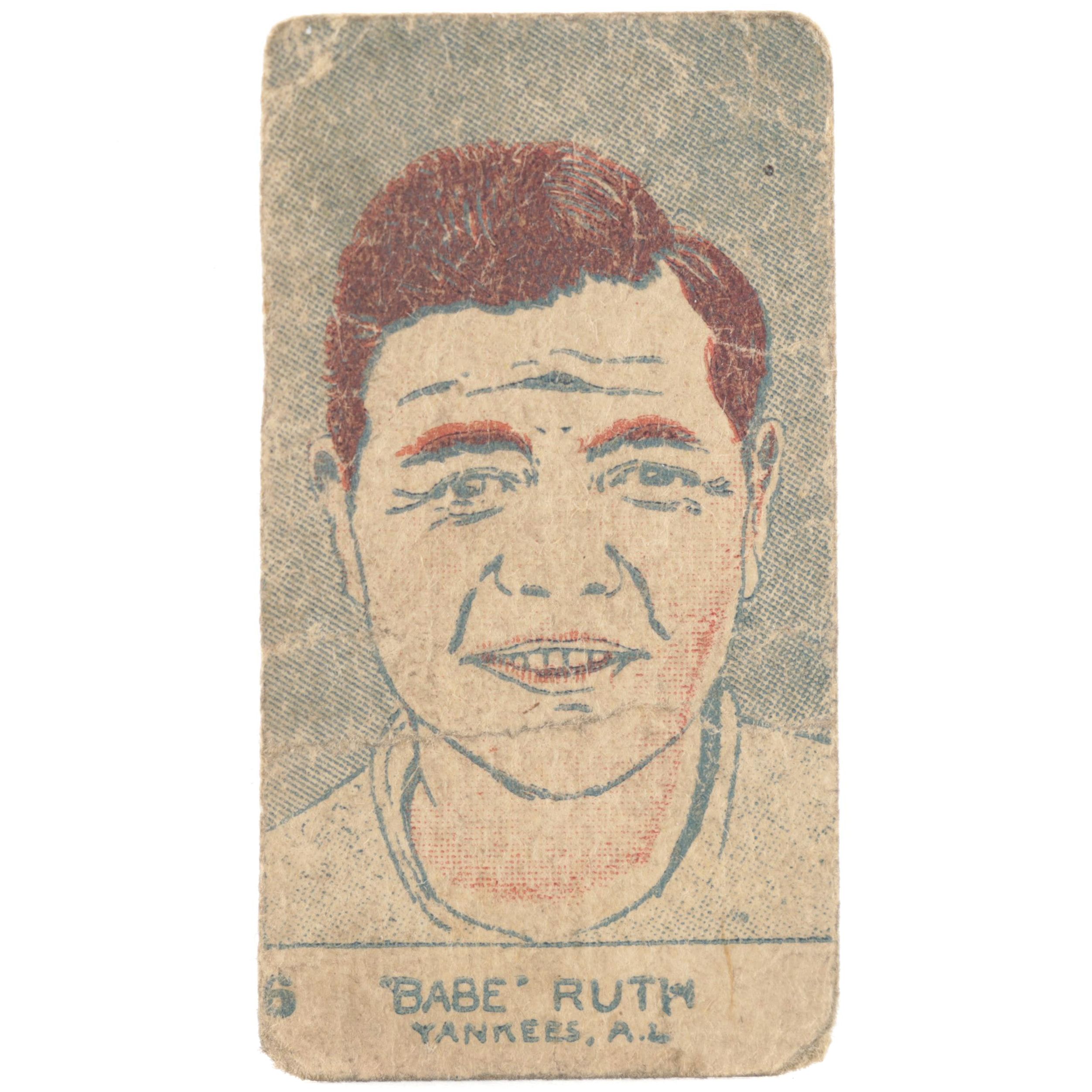 1926 W512 Babe Ruth #6 Yankees, A.L. Hand-Cut Baseball Strip Card | EBTH