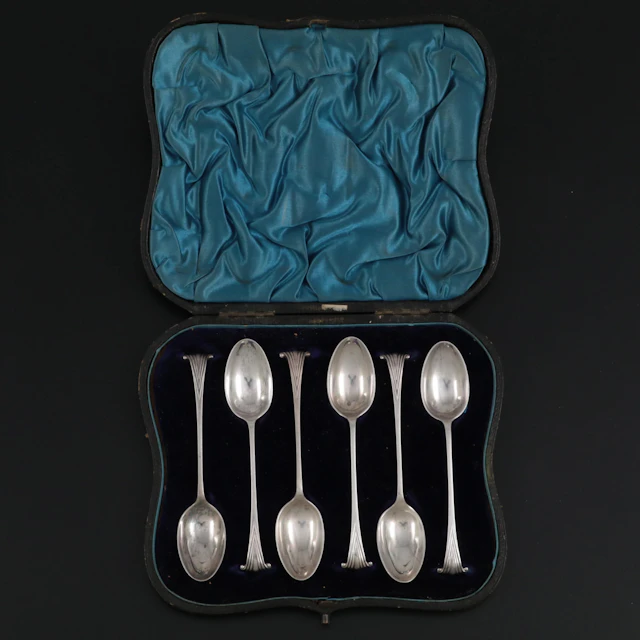 William Hutton & Sons Ltd. English Sterling Silver Demitasse Spoon Set ...