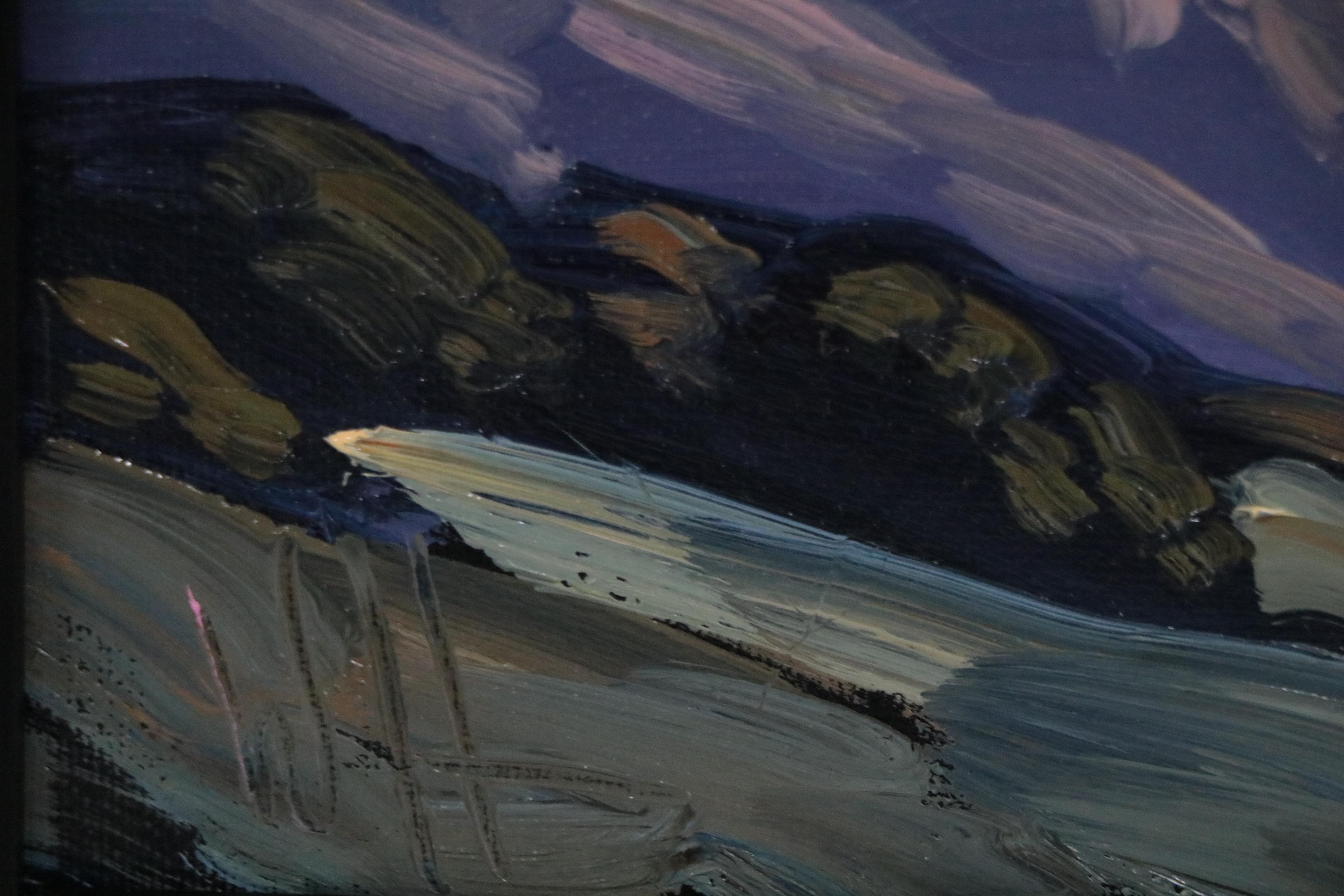 William Hawkins Landscape Oil Painting of Mountain Scene, 21st Century ...
