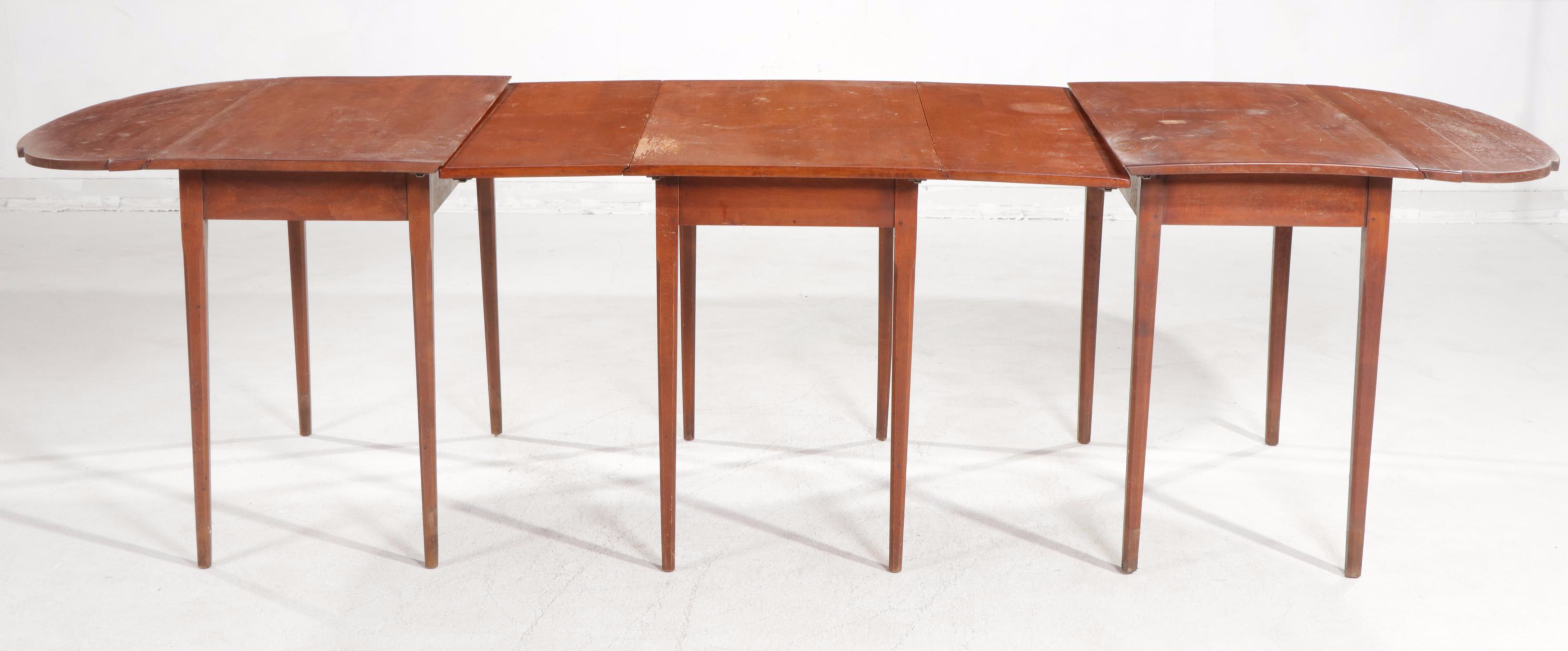 Colonial Revival Maple Three-Part Drop Leaf Dining Table, Late 20th ...