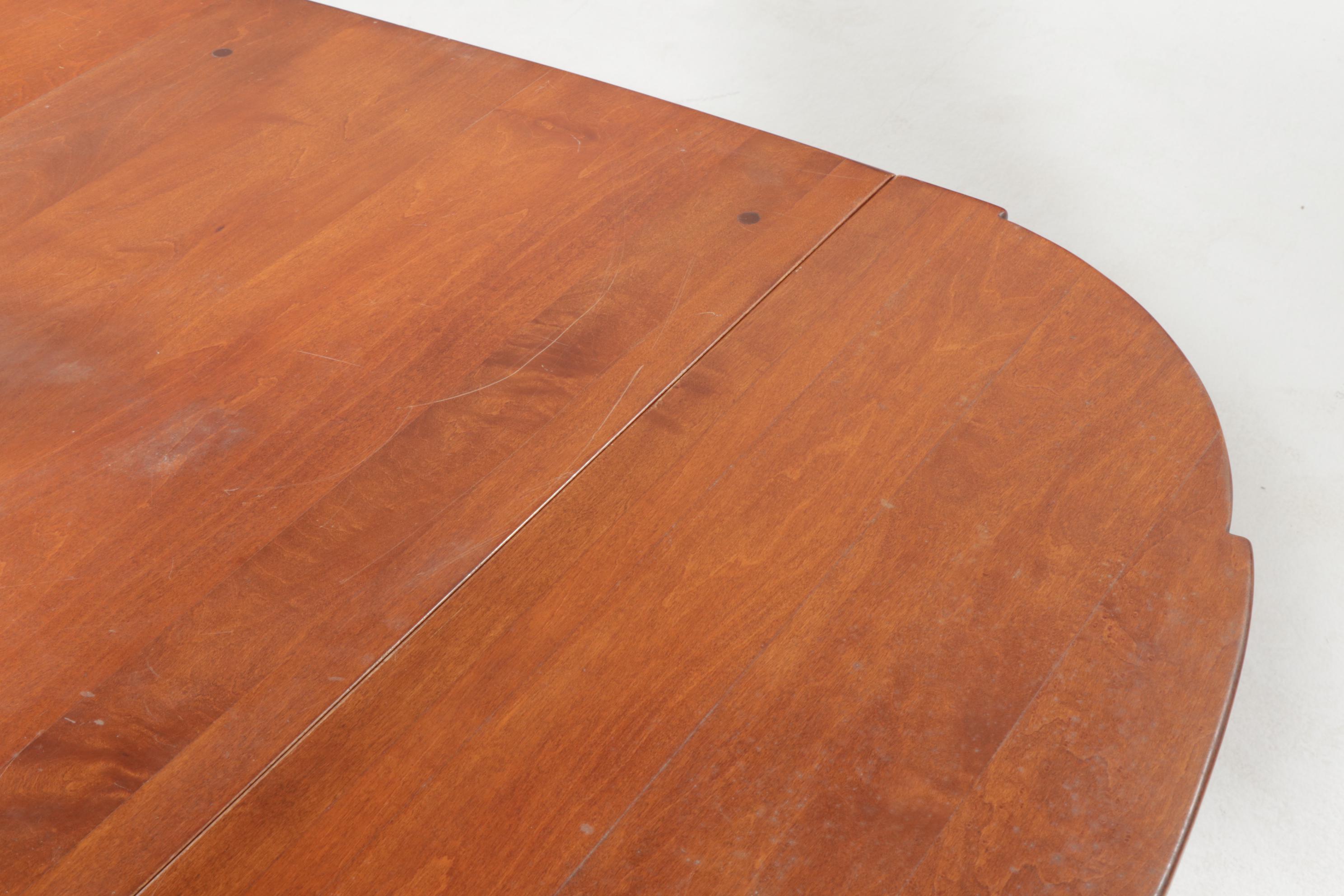 Colonial Revival Maple Three-Part Drop Leaf Dining Table, Late 20th ...