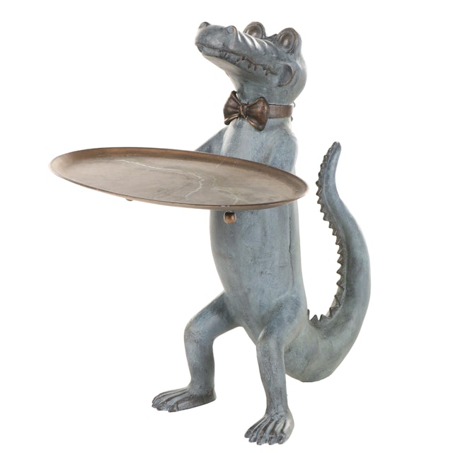 Frontgate "Belvedere" Powder-Coated and Cast Aluminum Alligator Table ...