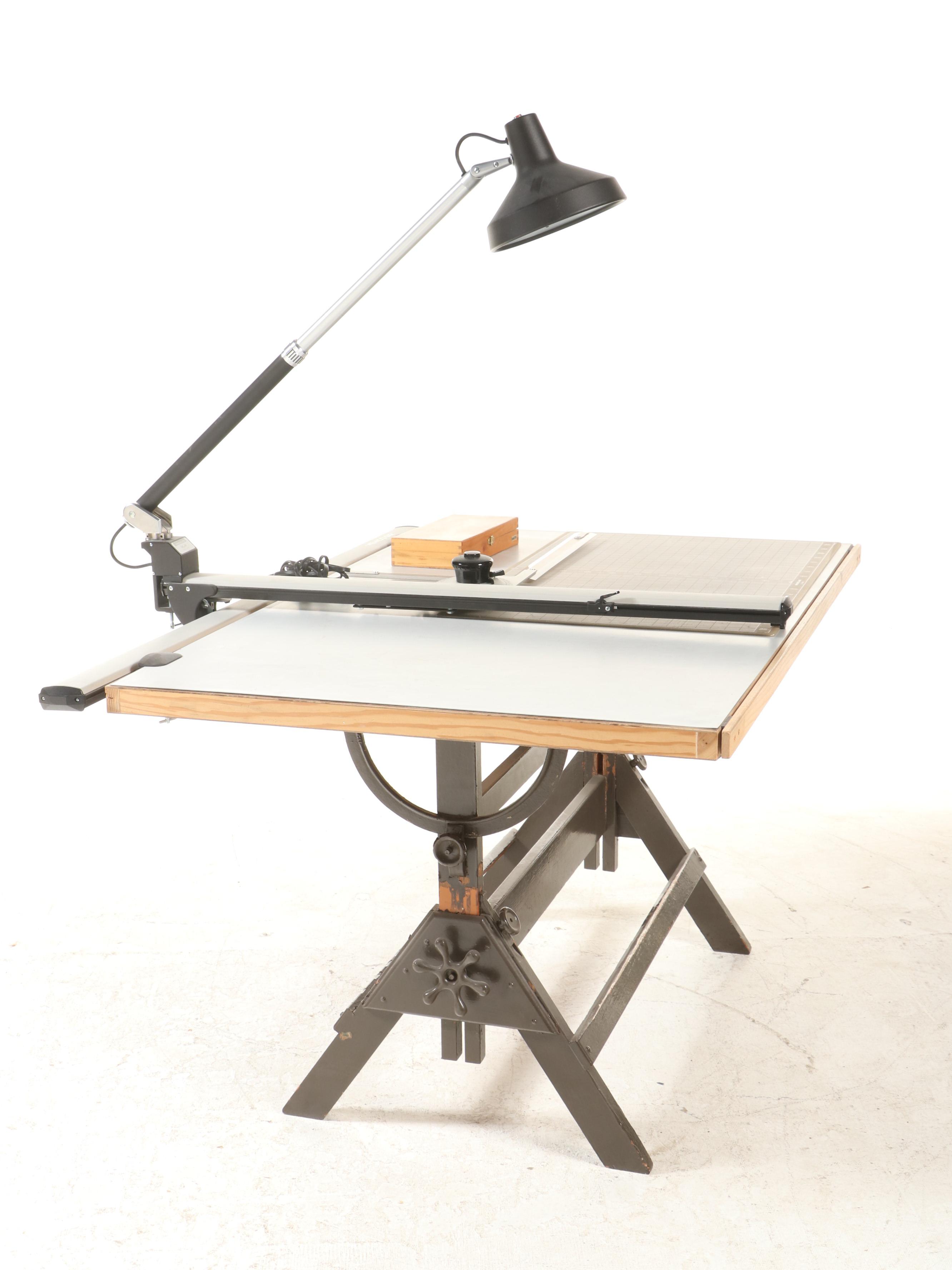 Vemco 612 Drafting Table with Task Light | EBTH