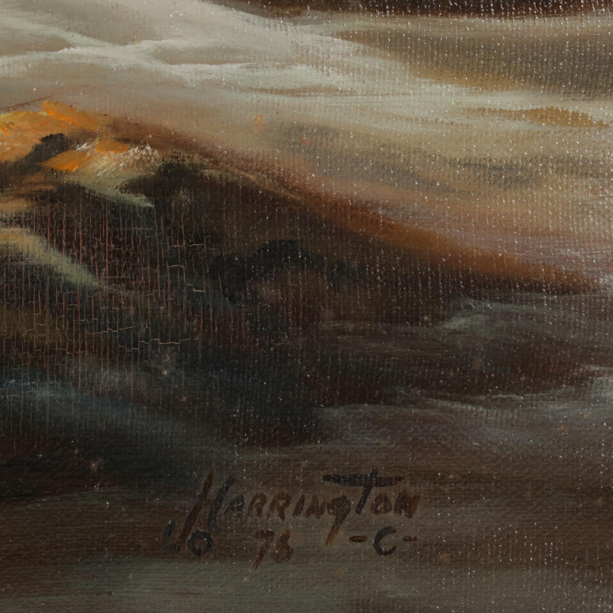 Jo Harrington Seascape Oil Painting of Coastal Beach at Sunset, 1976 | EBTH