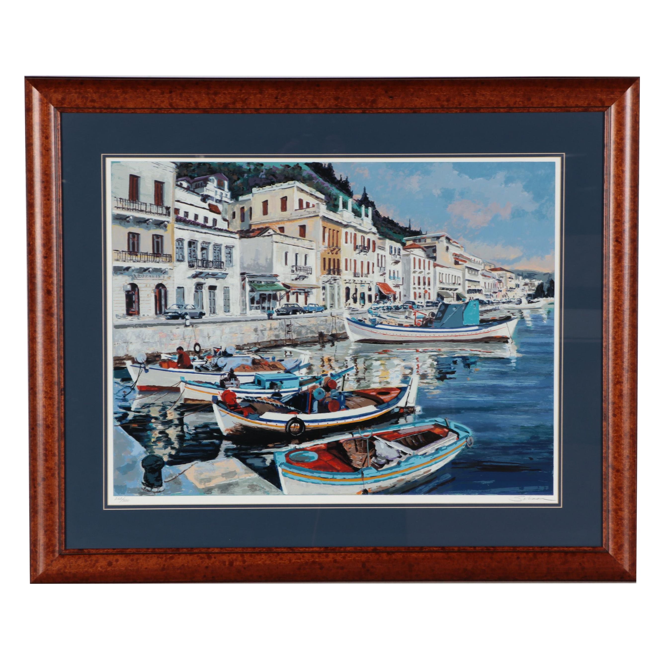 William Senigalliesi Port Scene Serigraph | EBTH