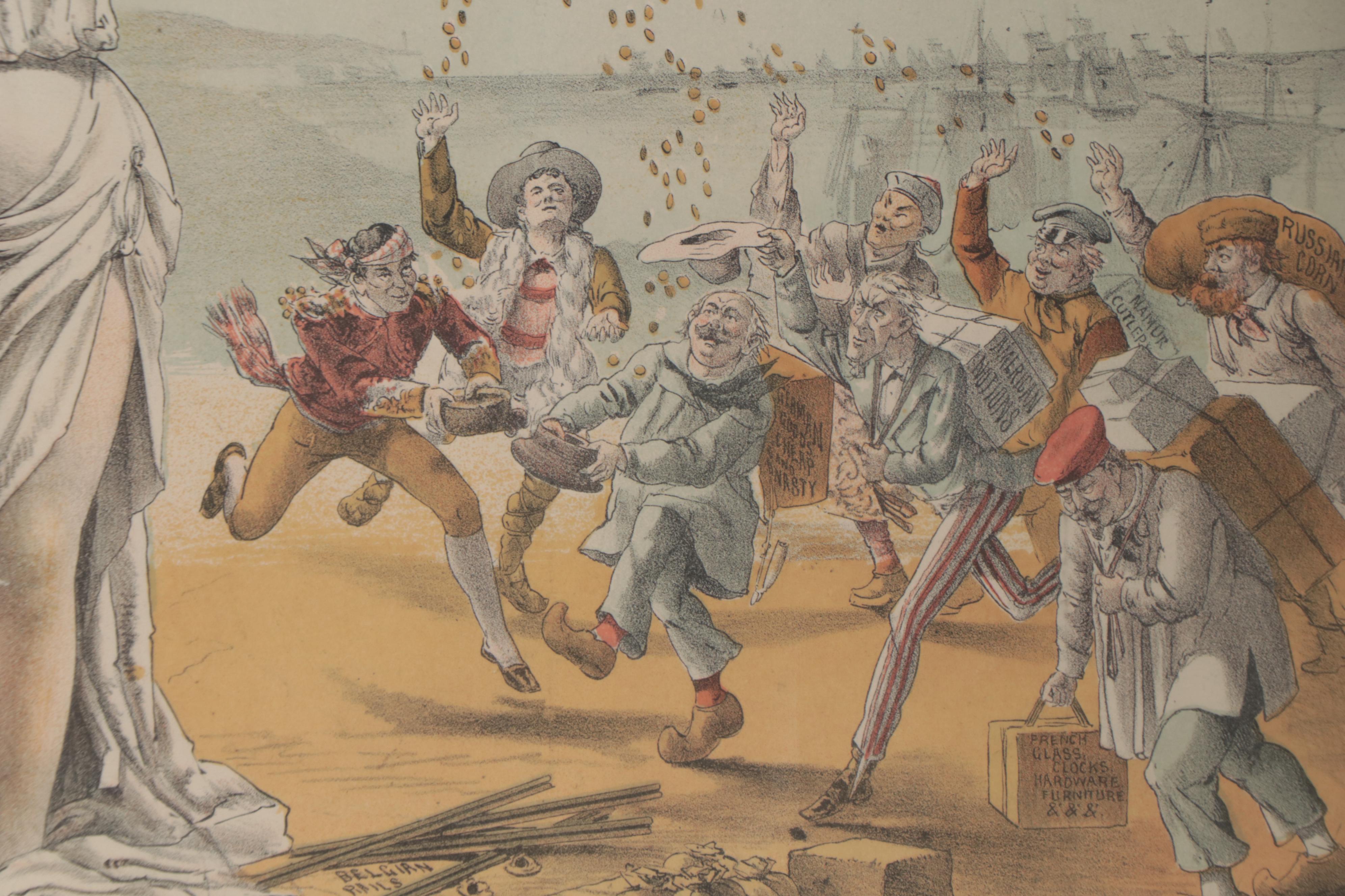 Tom Merry Lithograph "One Sided Free Trade," 1885 | EBTH