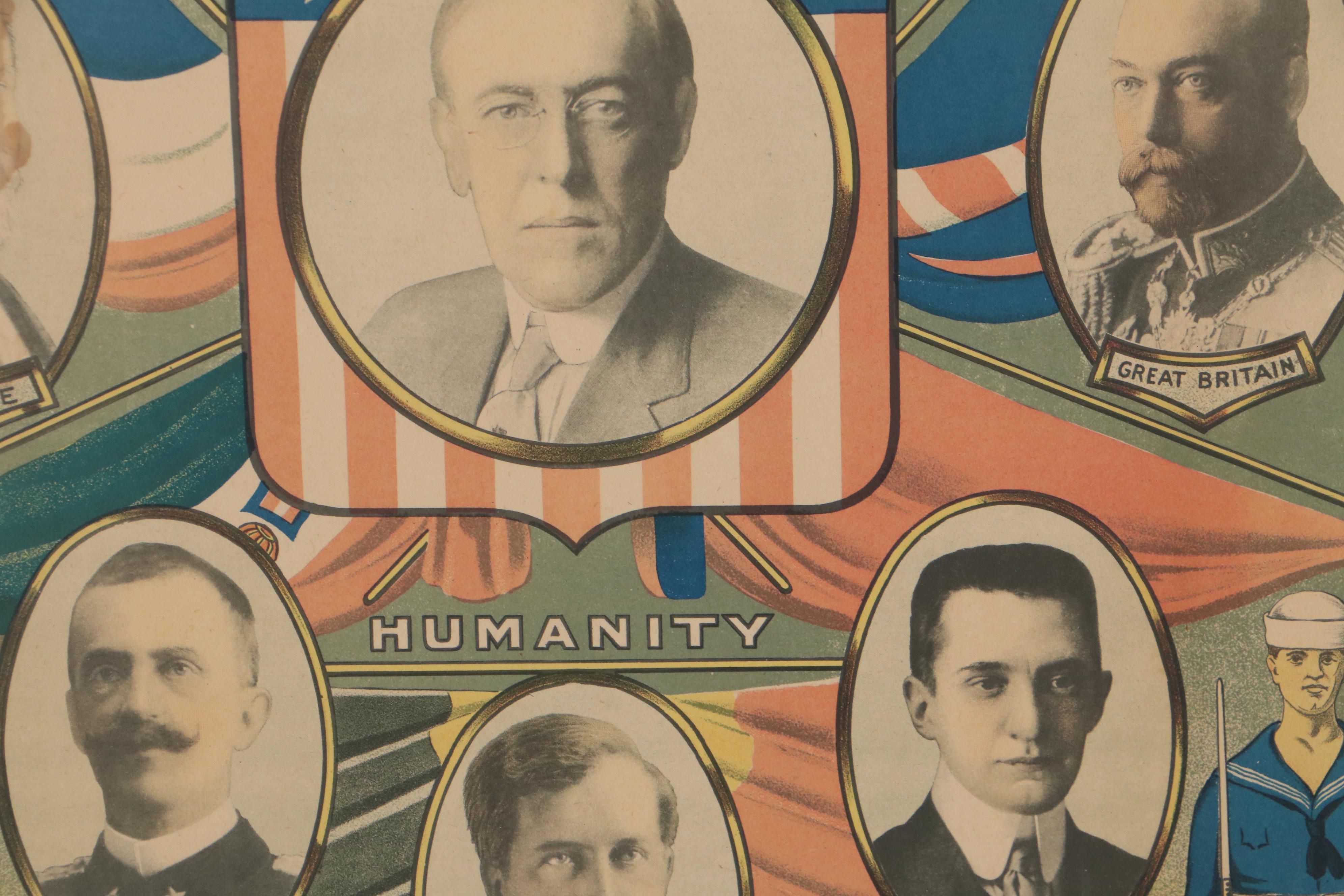 WWI "United We Stand for Freedom, Humanity, Liberty..." U.S. Propaganda ...