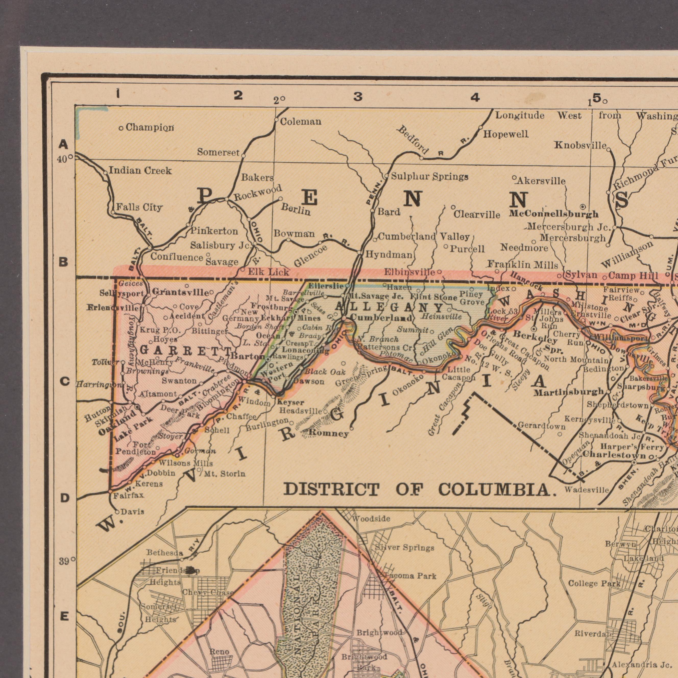Mast, Crowell & Kirkpatrick "Map of Maryland and Delaware," circa 1890 ...
