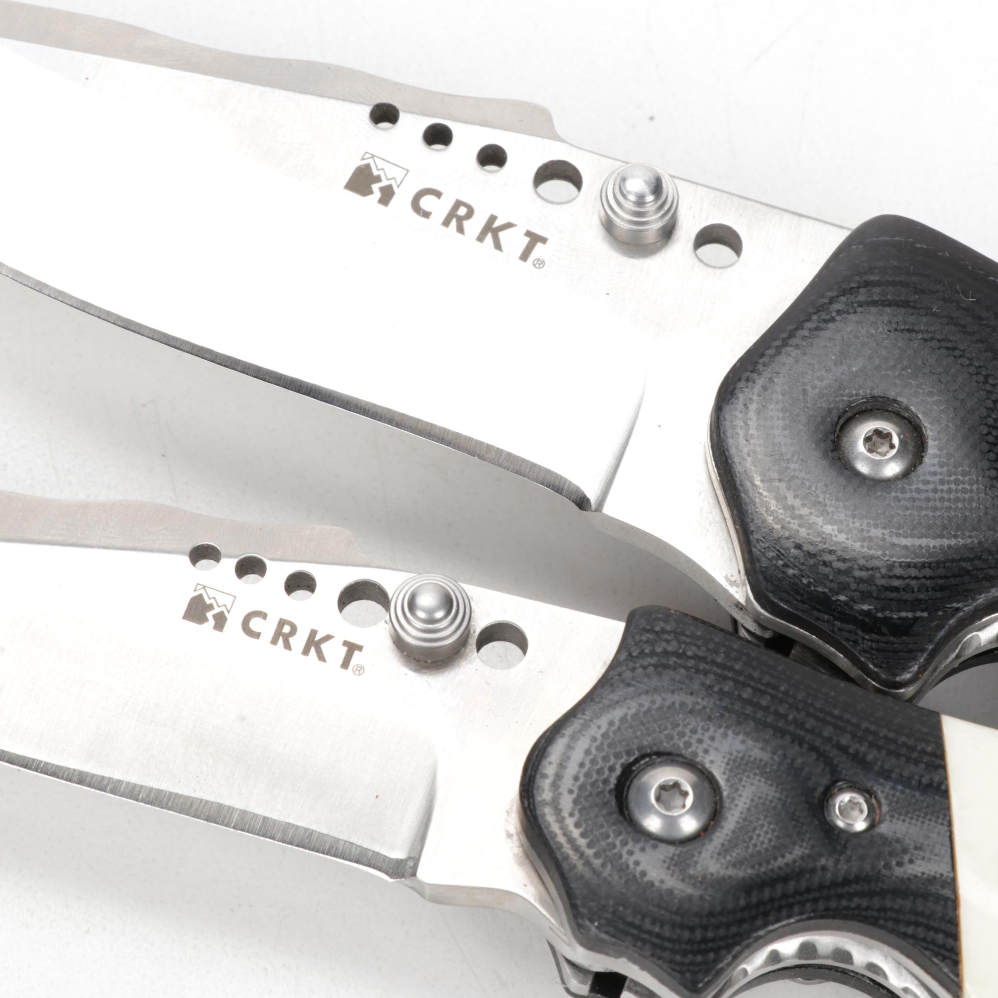 Orvis Knife and Fork Set in Leather Sheath, Crkt Crawford Knives, and ...