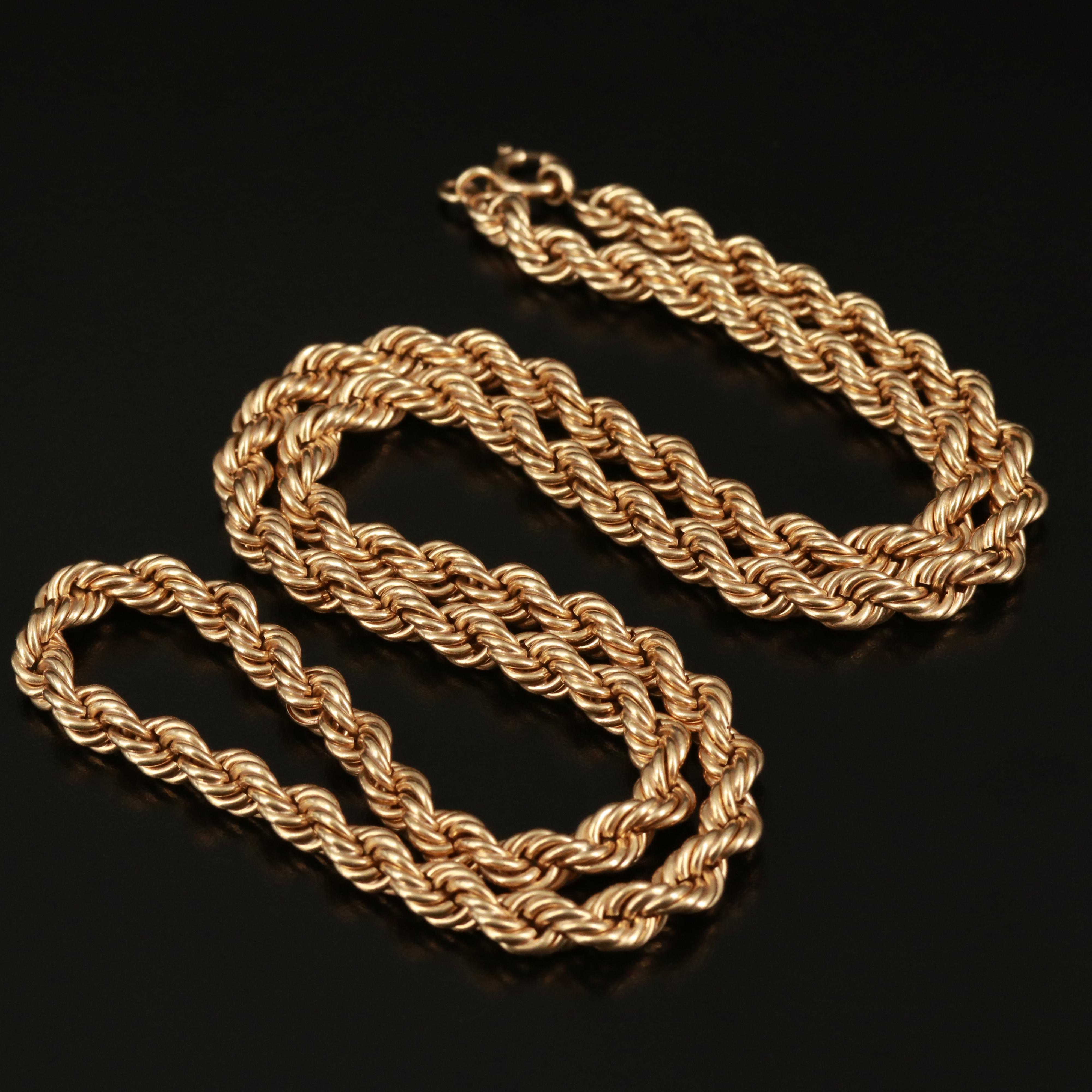 14K French Rope Chain Necklace | EBTH