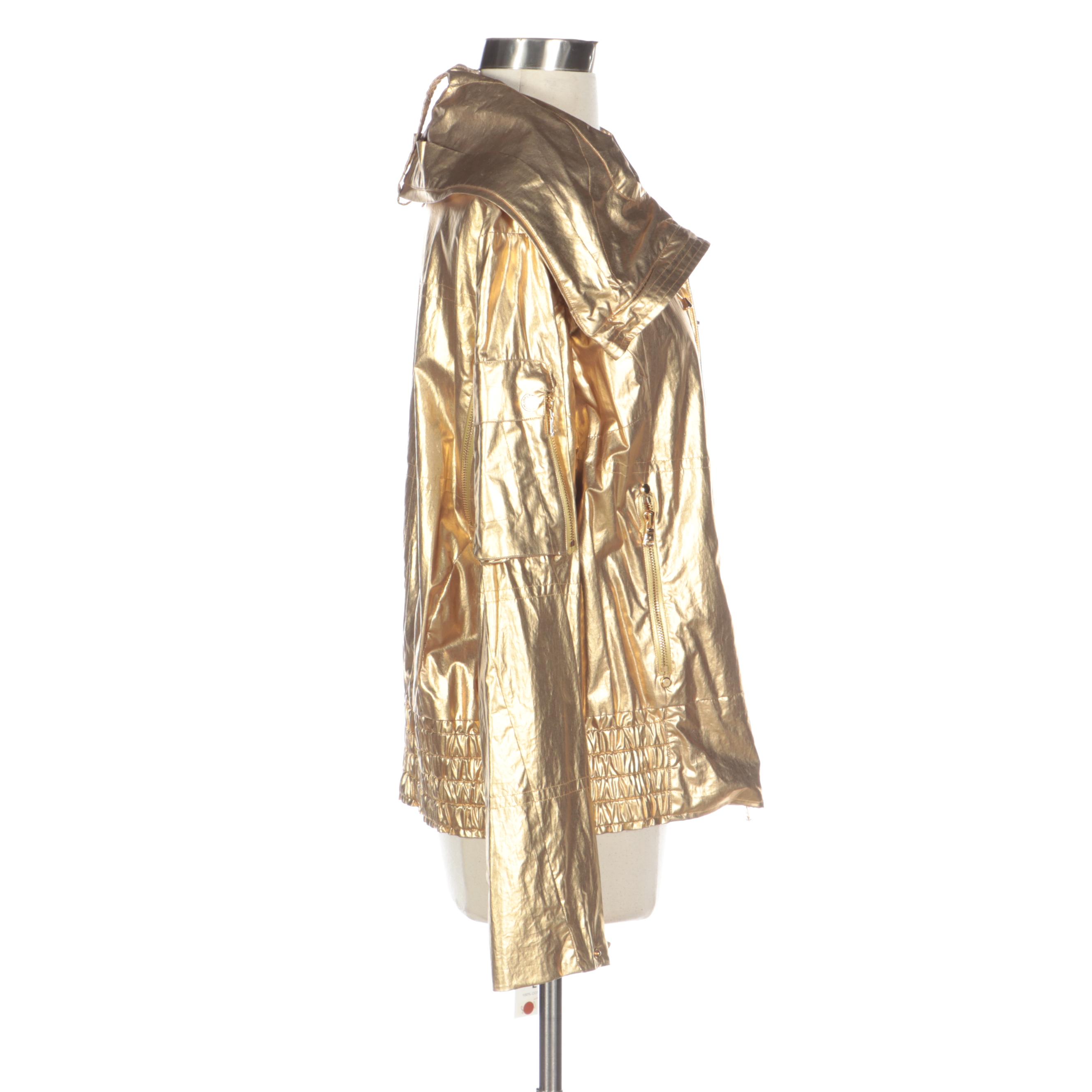 Ralph Lauren Black Label Metallic Gold Jacket with Wide Collar | EBTH