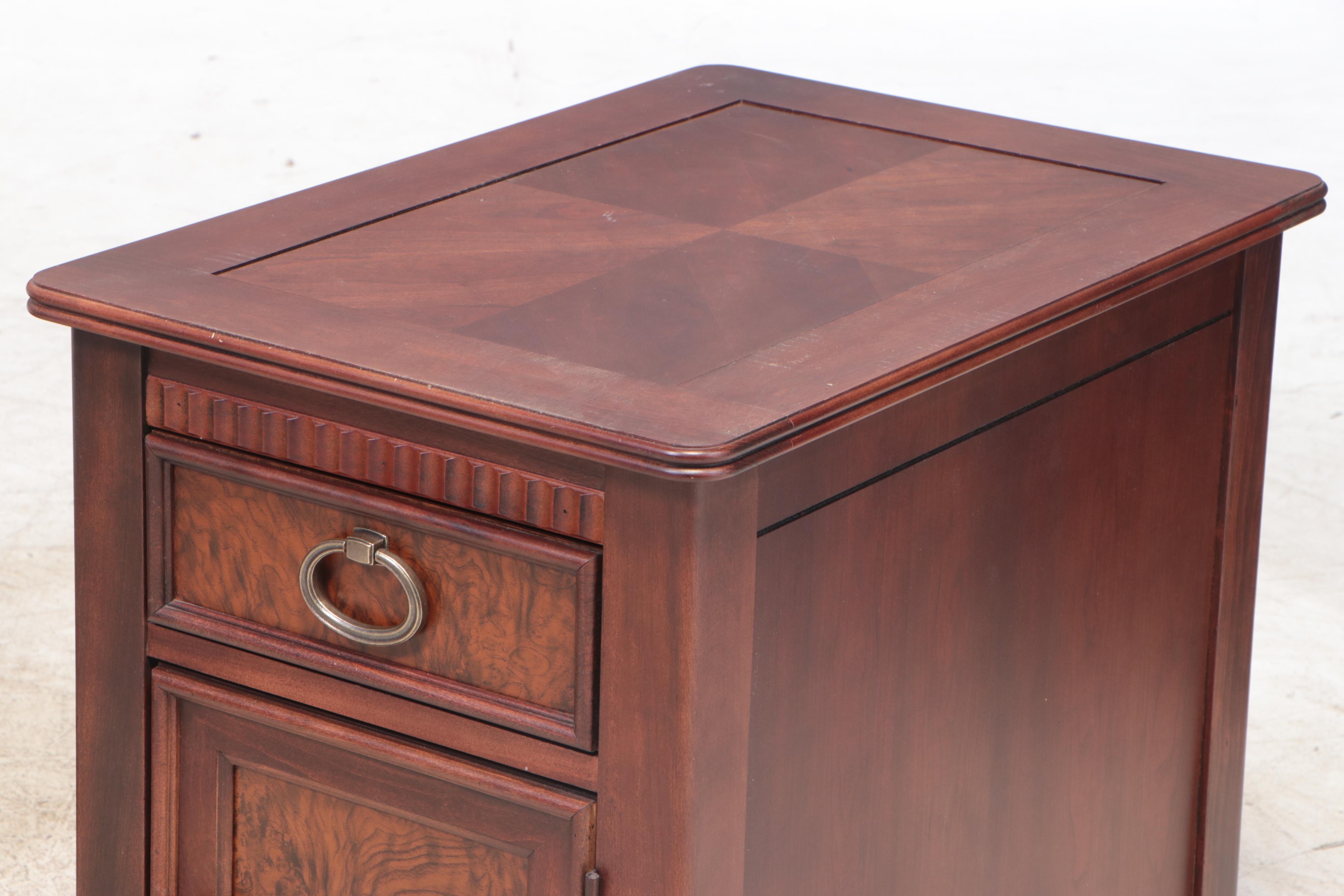 Peters Revington Cherry and Burlwood-Veneered Coffee Table and Two Side ...