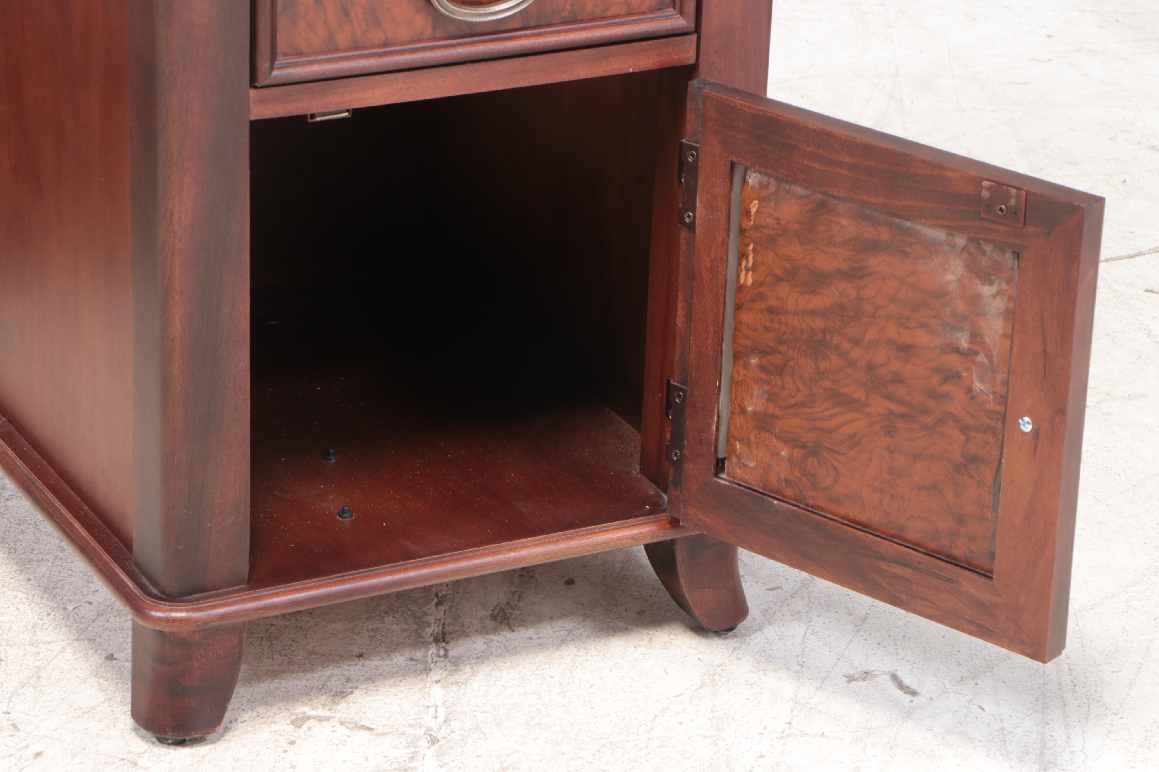 Peters Revington Cherry and Burlwood-Veneered Coffee Table and Two Side ...