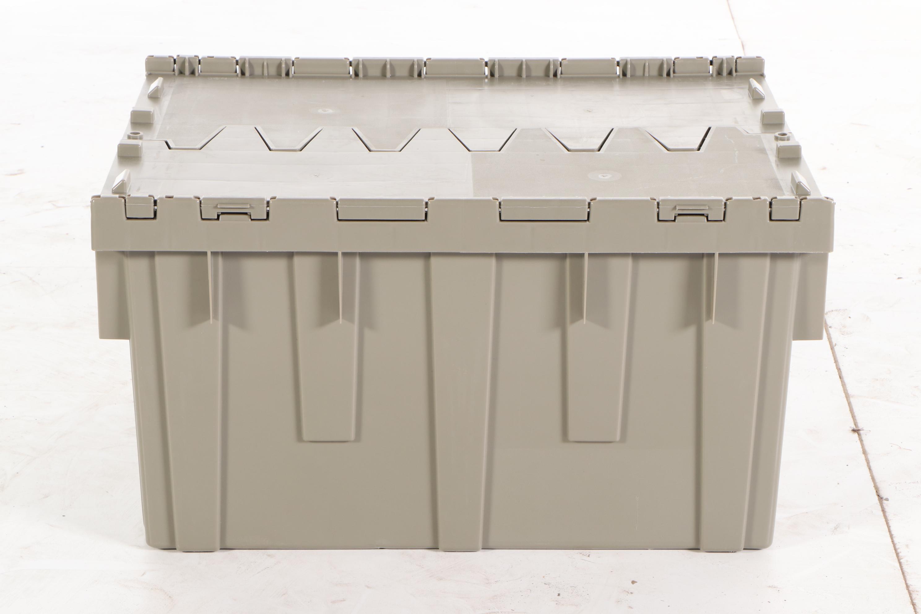 Five Grey Plastic Storage Totes | EBTH