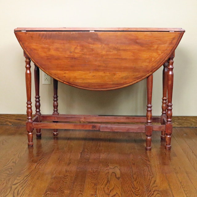 William and Mary Style Cherry Gate-Leg Table, Early 20th Century | Barnebys