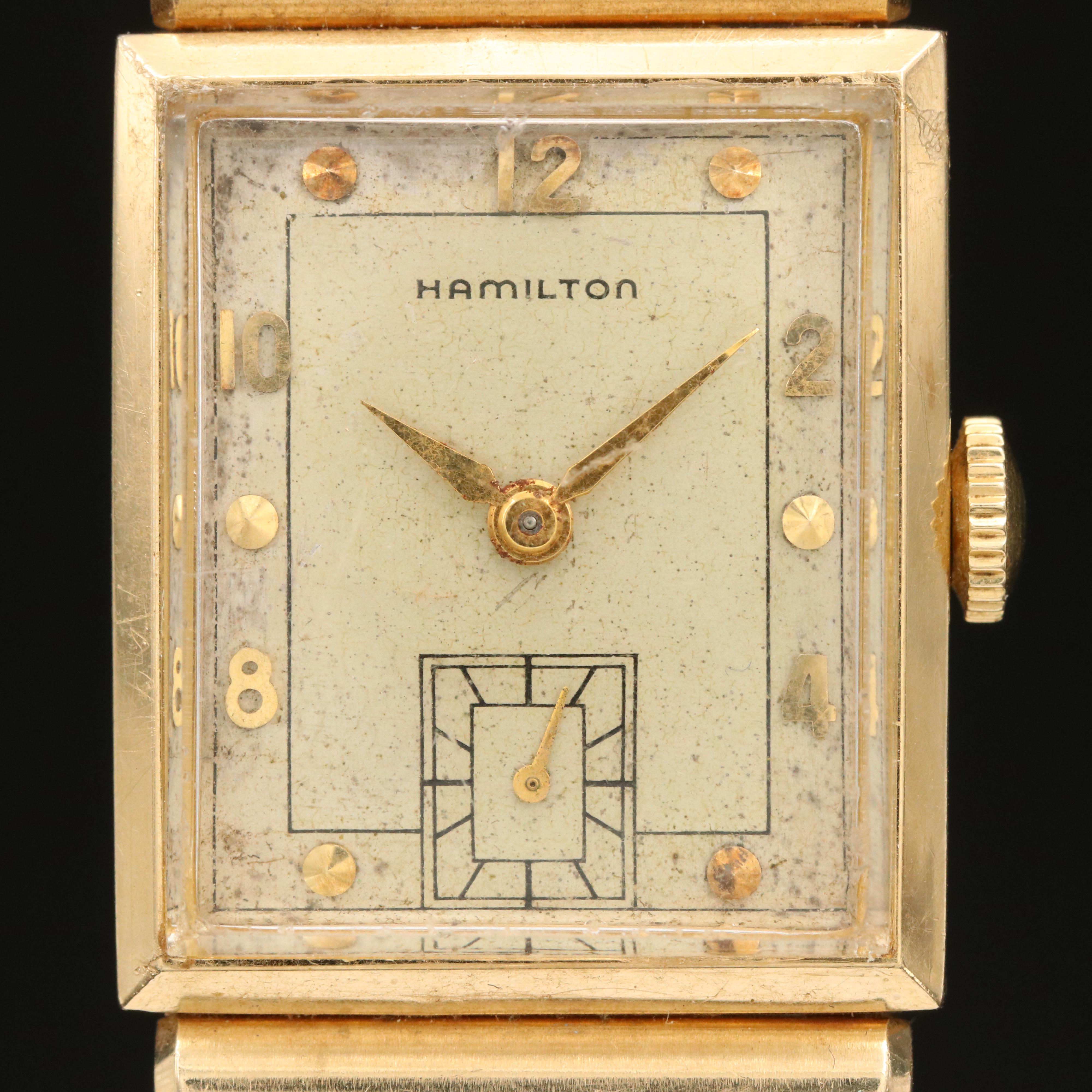 Circa 1949 14K Hamilton "Barton" Wristwatch | EBTH