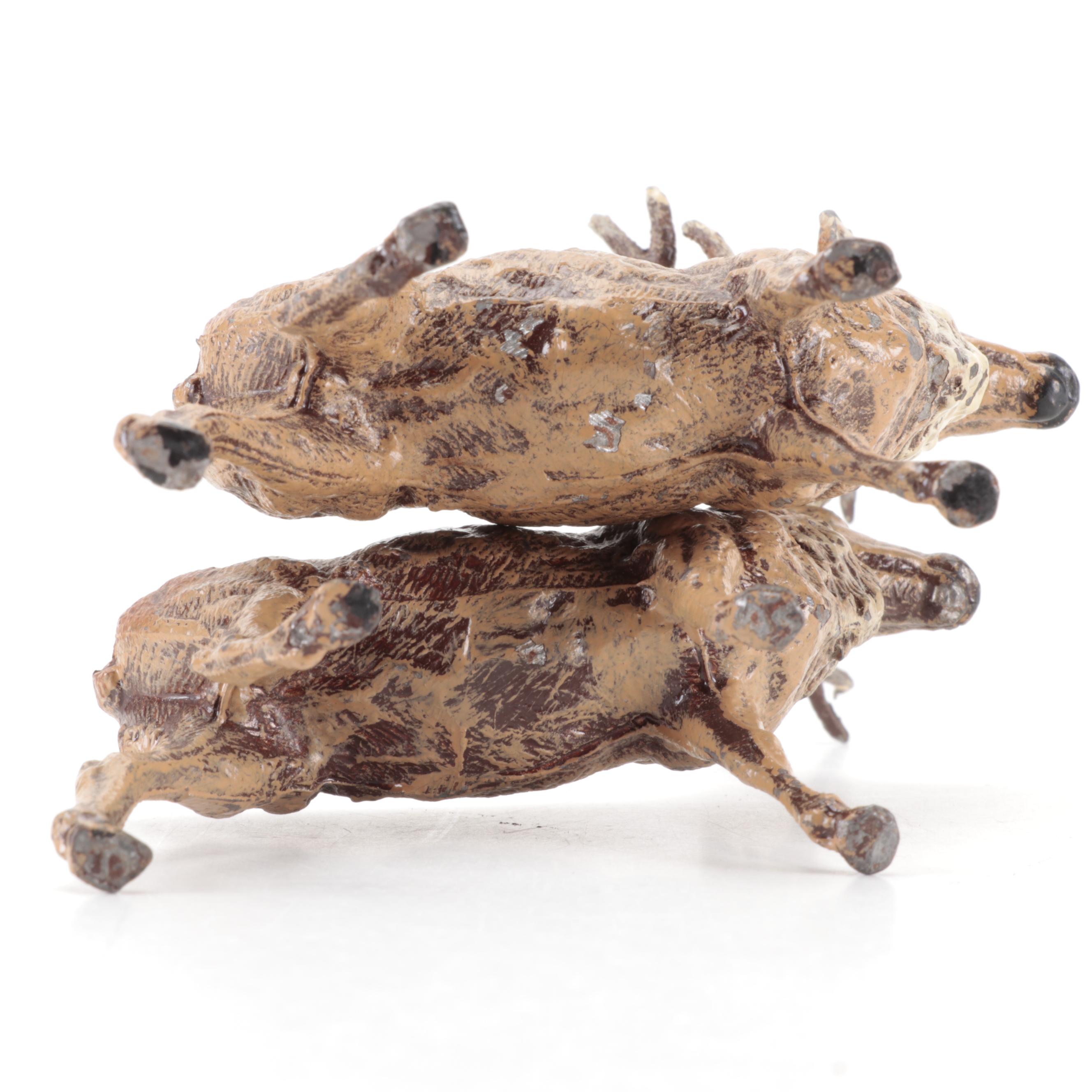 German Cold Painted Lead Reindeer Figurines, Early to Mid 20th Century ...