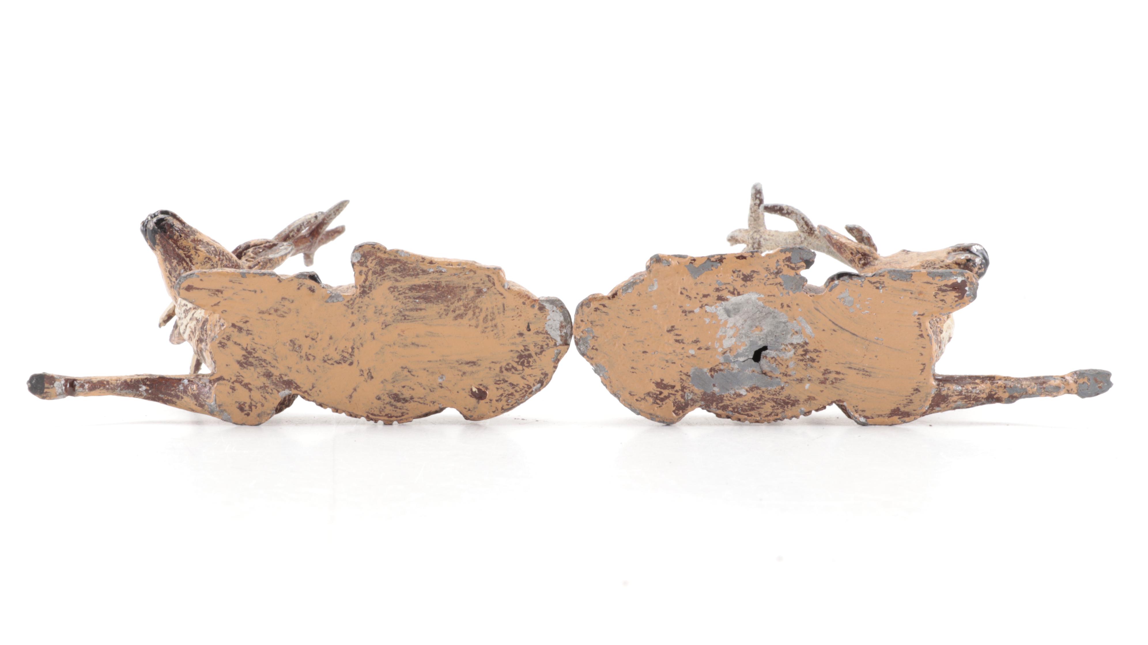 German Cold Painted Lead Reindeer Figurines, Early to Mid 20th Century ...