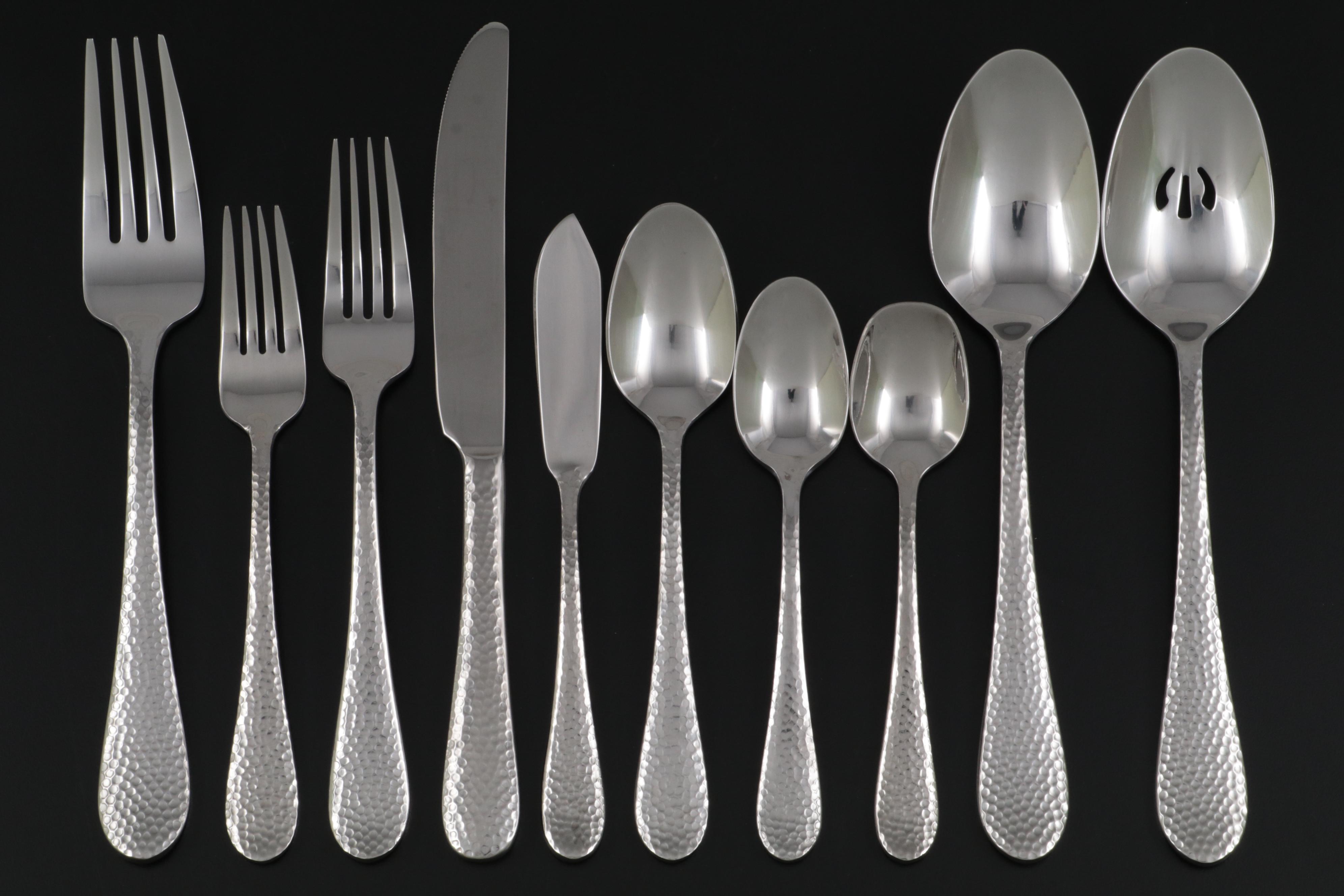 Oneida "Tibet" Stainless Steel Flatware and Serving Utensils with Chest ...