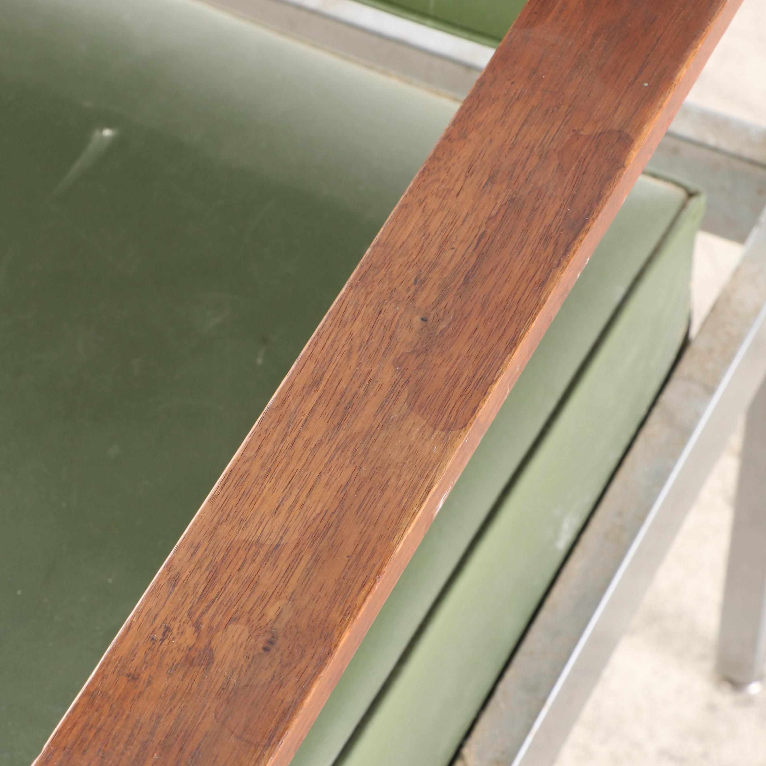 Steelcase Mid Century Modern Metal and Vinyl Upholstered Armchair | EBTH