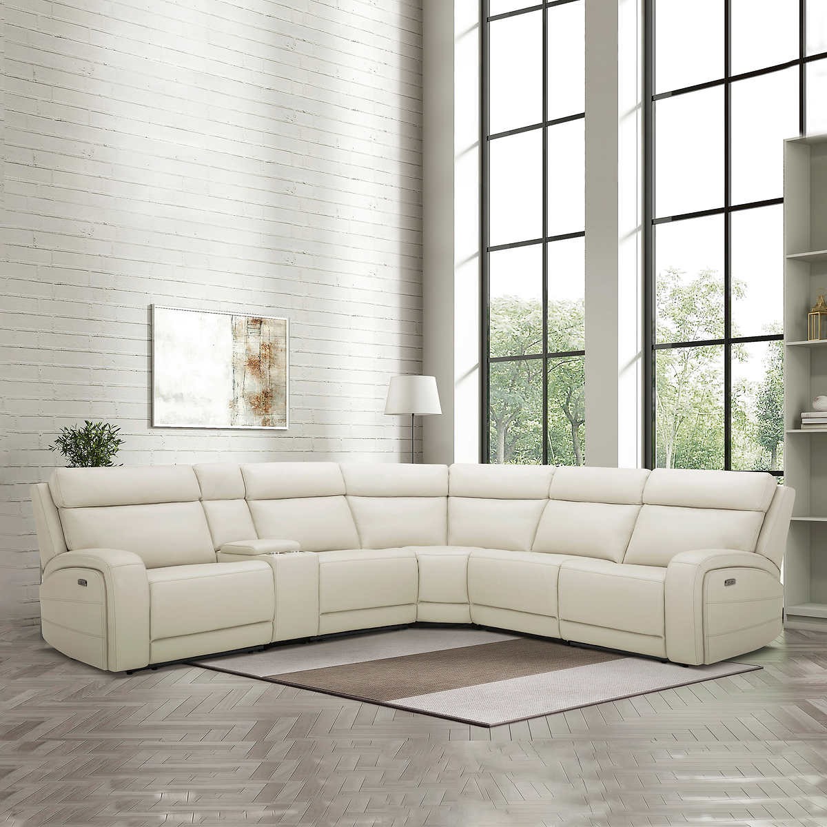 Contemporary Gilman Creek Cloud Zero Leather Power Reclining Sofa | EBTH