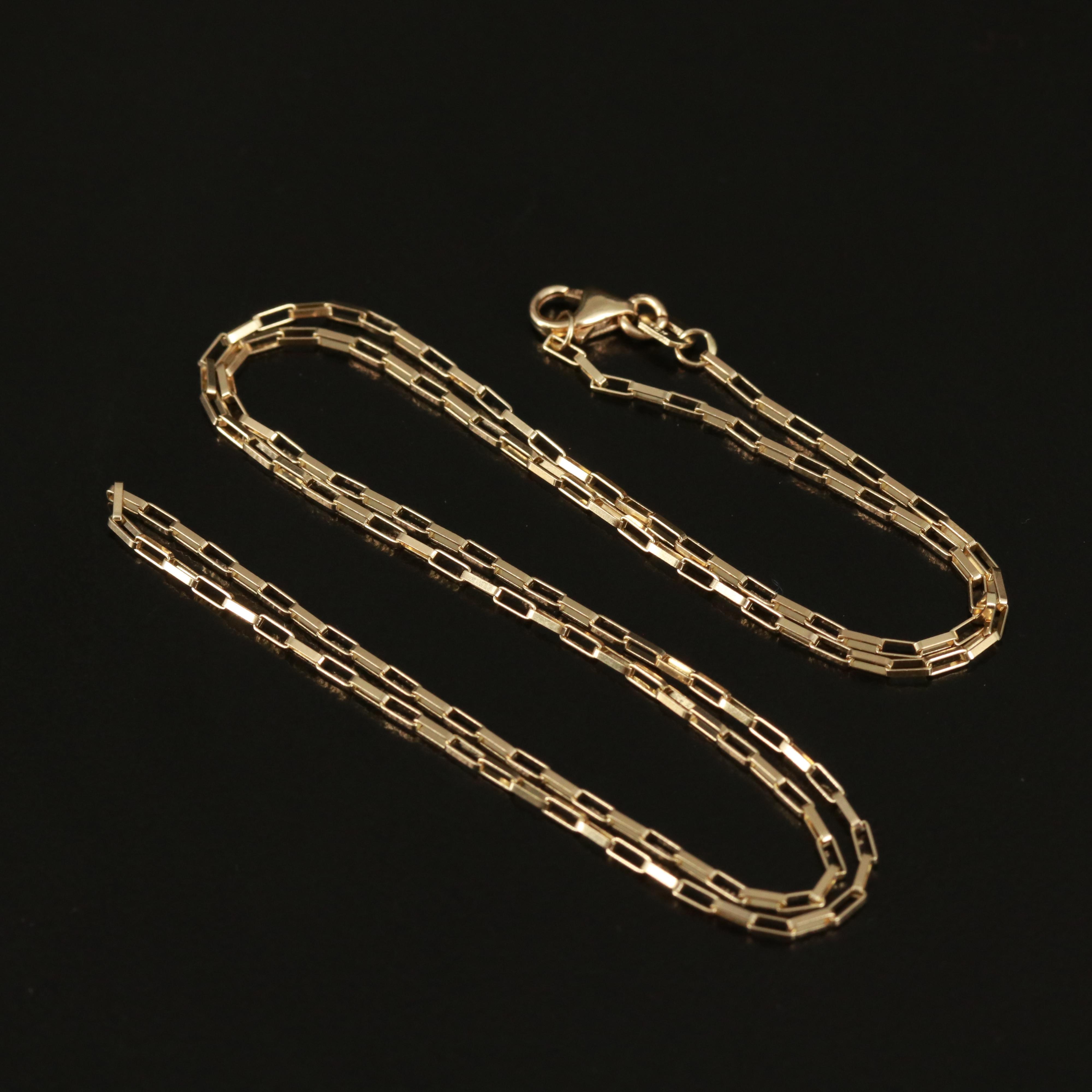 10K Elongated Box Chain Necklace | EBTH