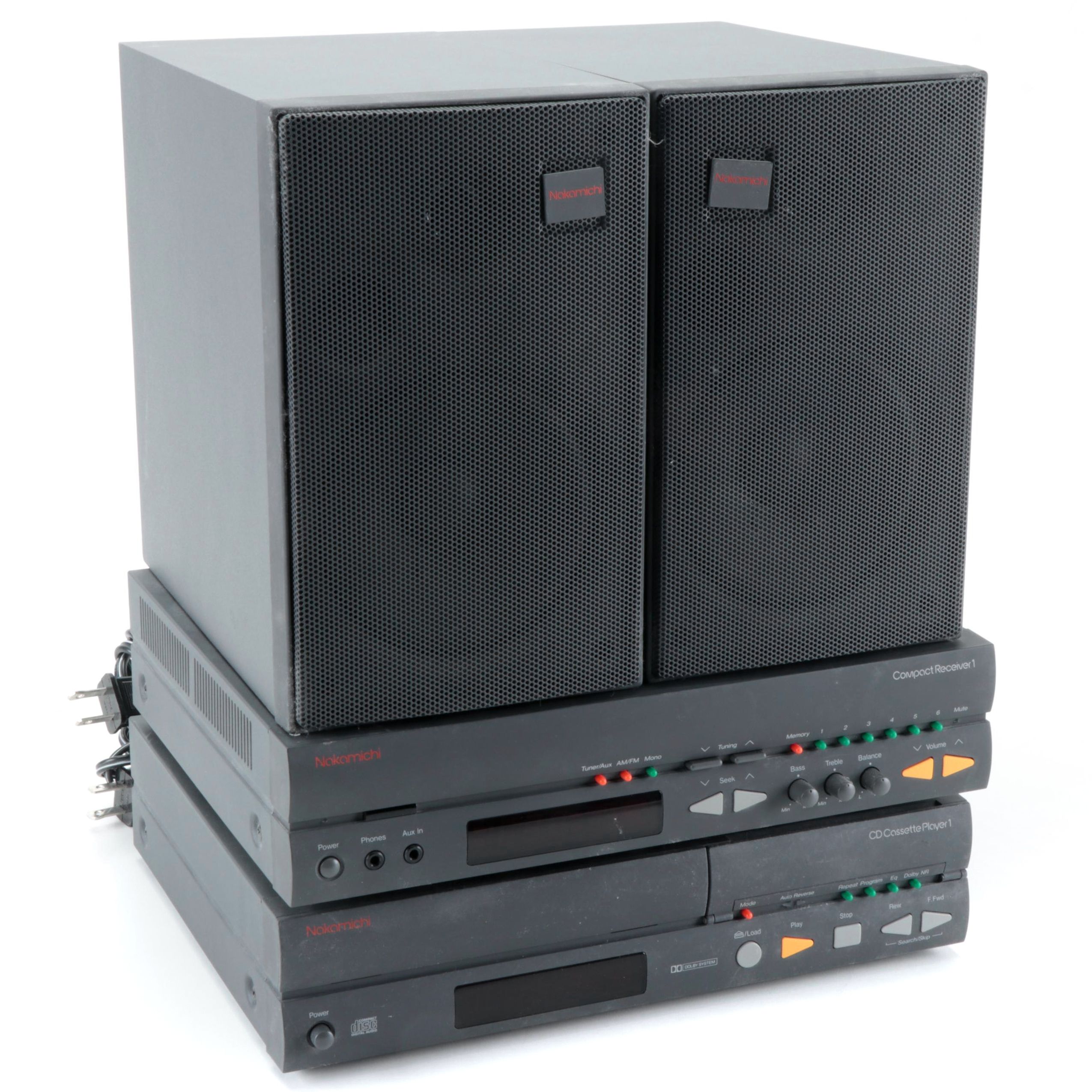 Nakamichi Compact Receiver 1, CD Cassette Player 1 and Speaker 1 Pair ...
