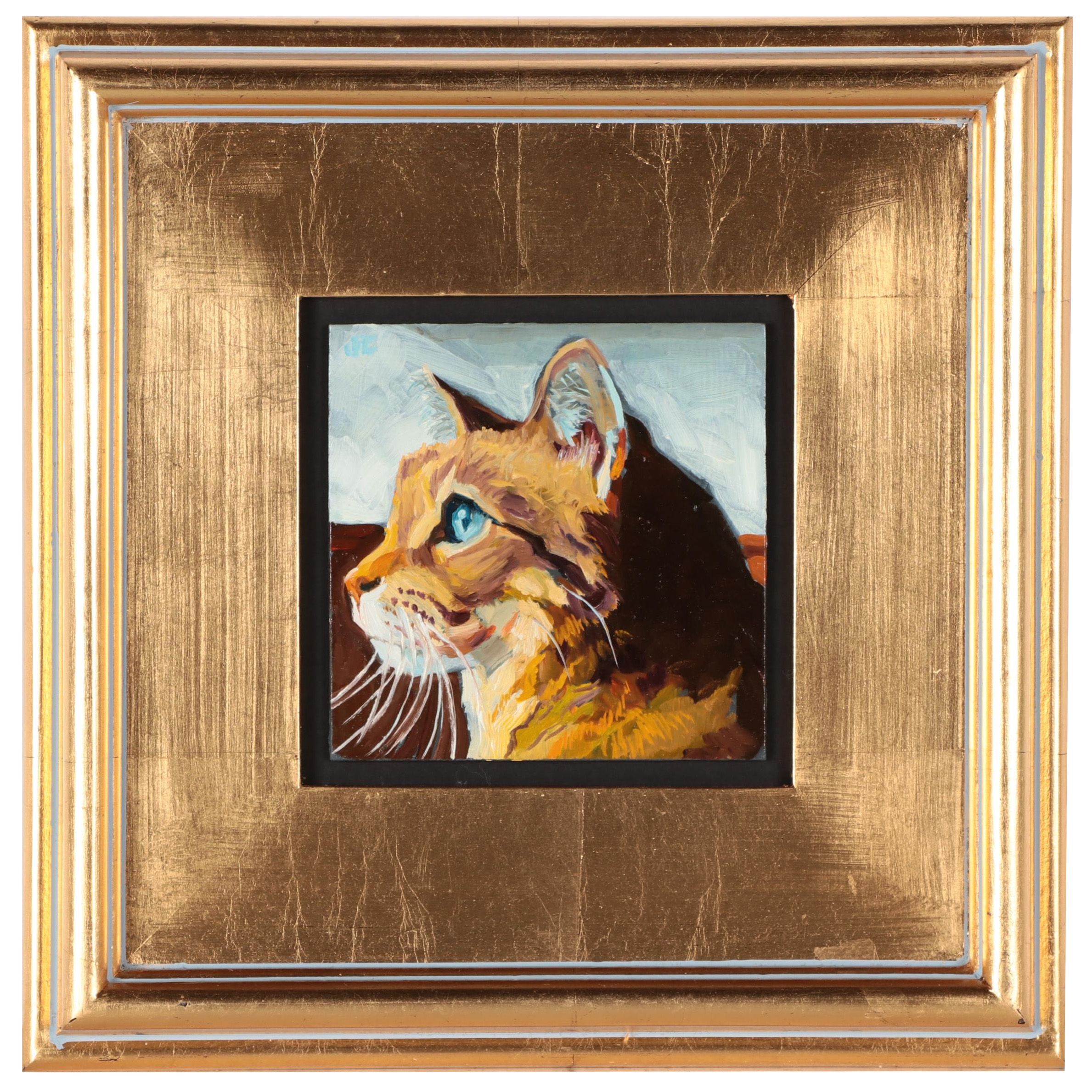 Jeff Claudio Oil Painting "Tabby Cat" | EBTH
