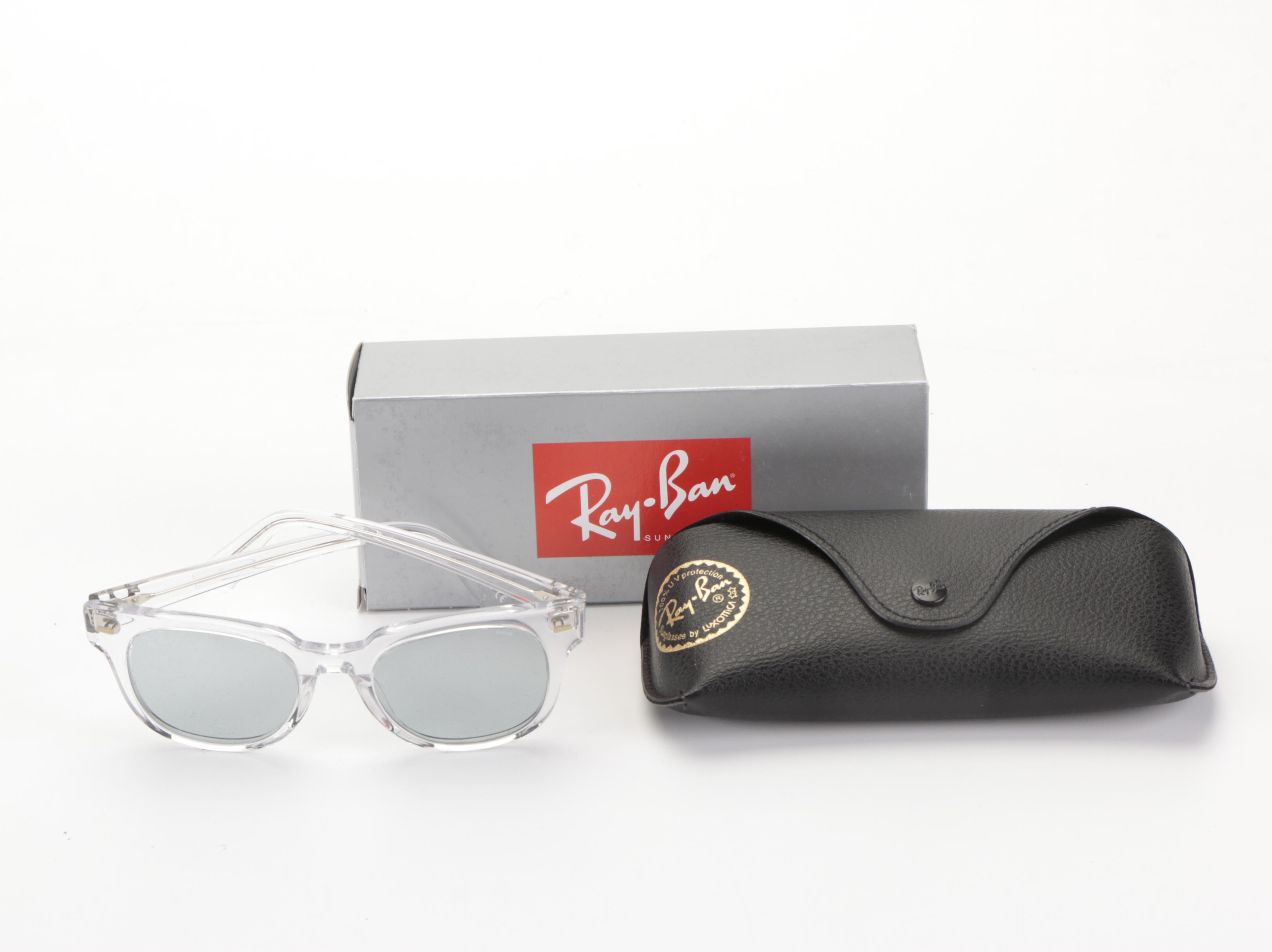 Ray-Ban RB2168 Meteor Clear Acetate Sunglasses with Case and Box | EBTH